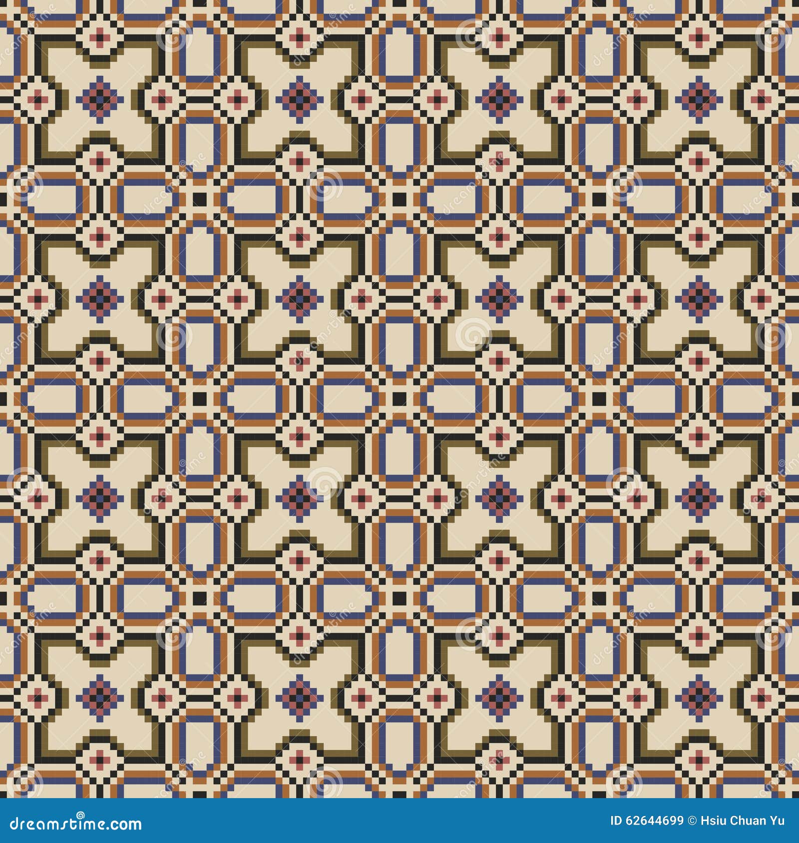 Seamless Background Image of Vintage Geometry Mosaic Pattern. Stock ...