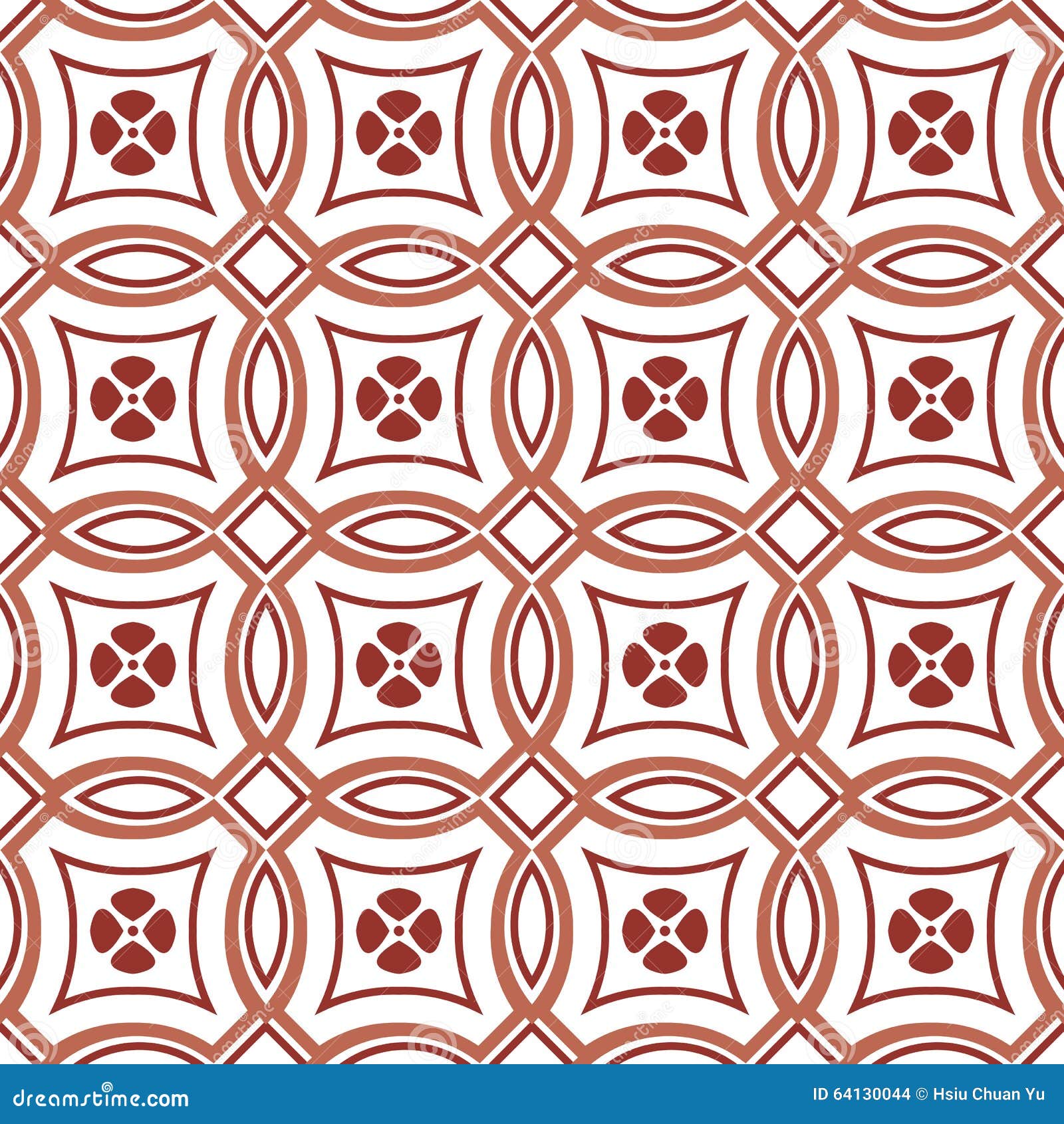 Seamless Background Image of Vintage Red Round Cross Flower Pattern ...