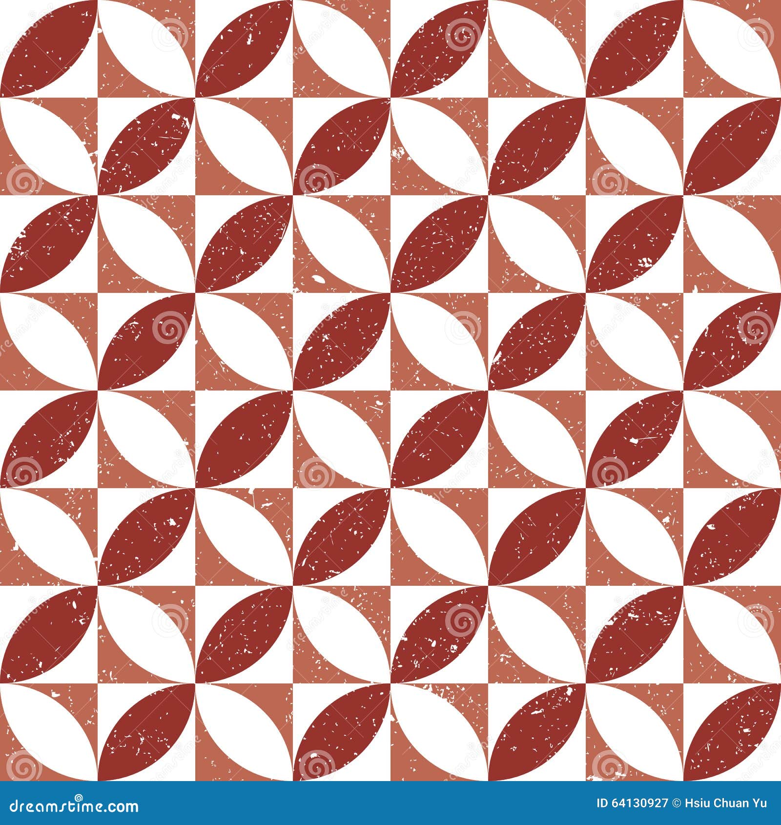 Seamless Background Image of Vintage Worn Out Red Round Square Geometry ...