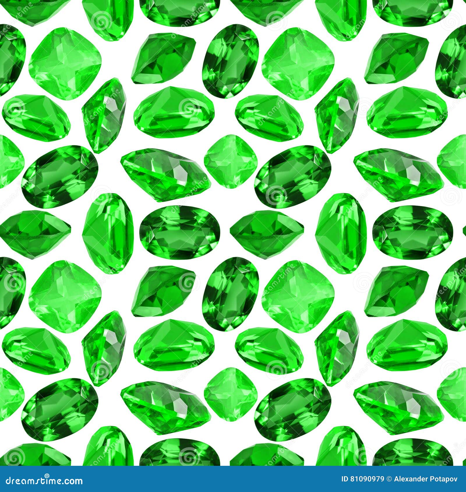Seamless Background from Isolated Emerald Gems Stock Image - Image of ...