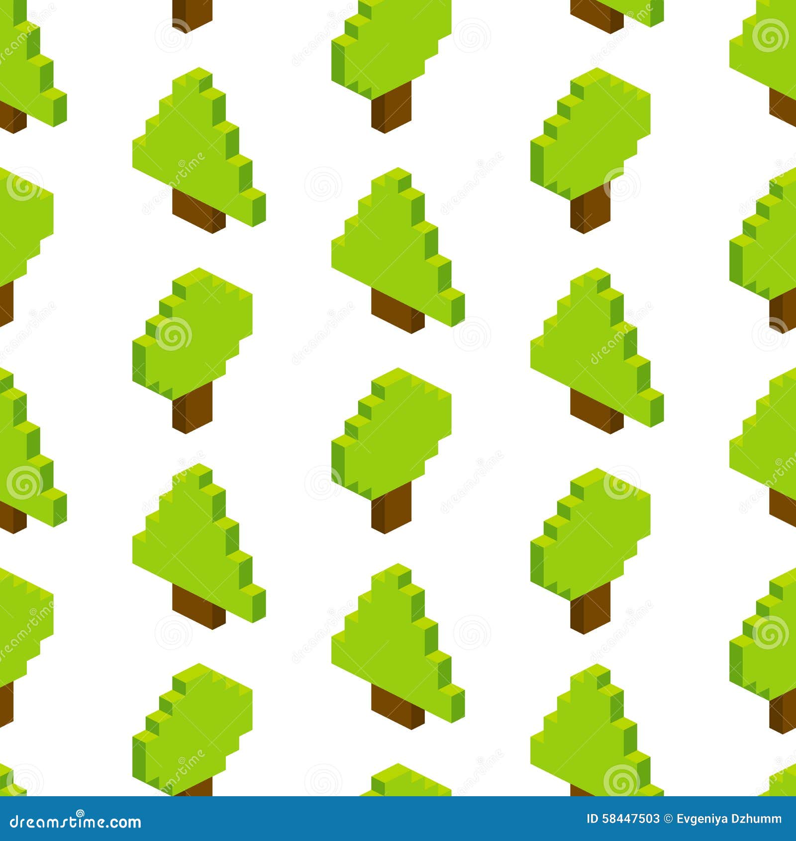 Seamless Background of Isometric Trees. Vector Illustration in P Stock ...