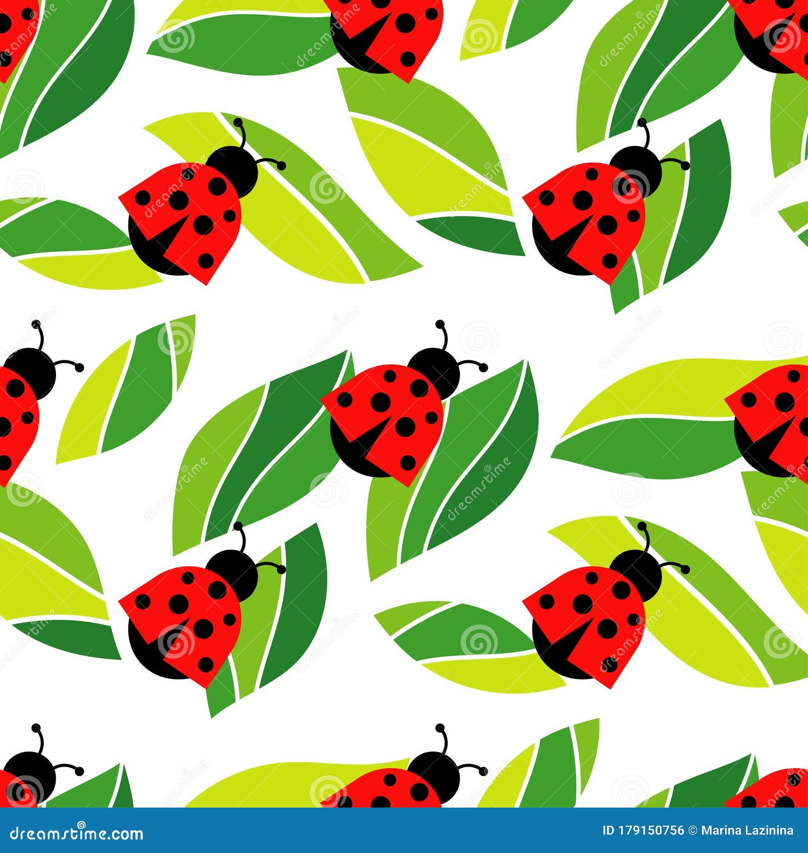Seamless Background with Ladybugs. Cartoons. Stock Illustration ...