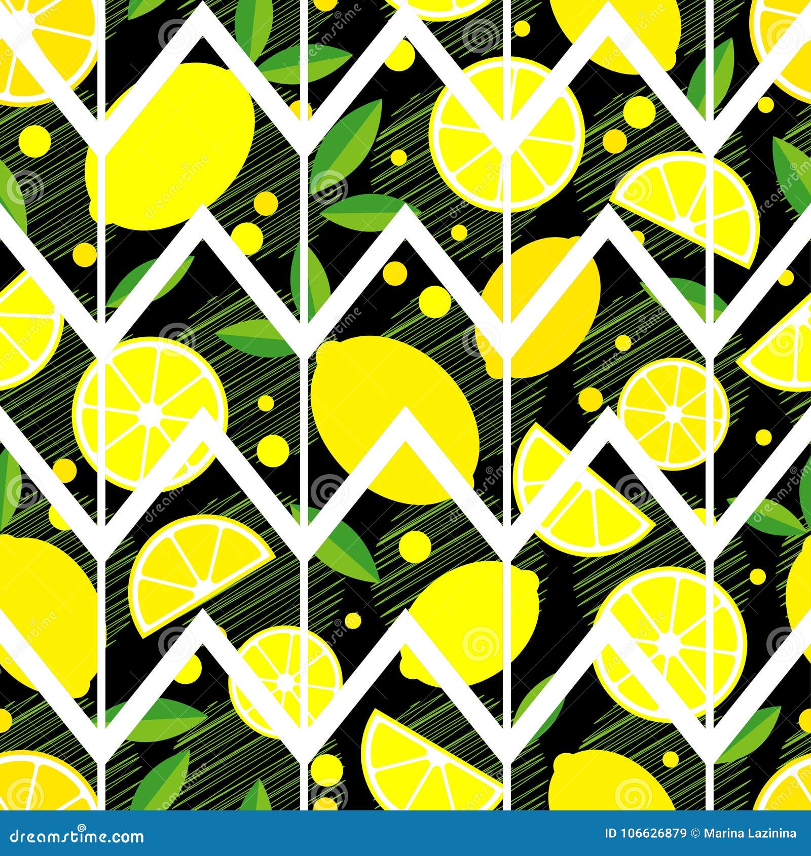 Seamless Background with Lemon. Cute Cartoon. Vector Illustration Stock ...