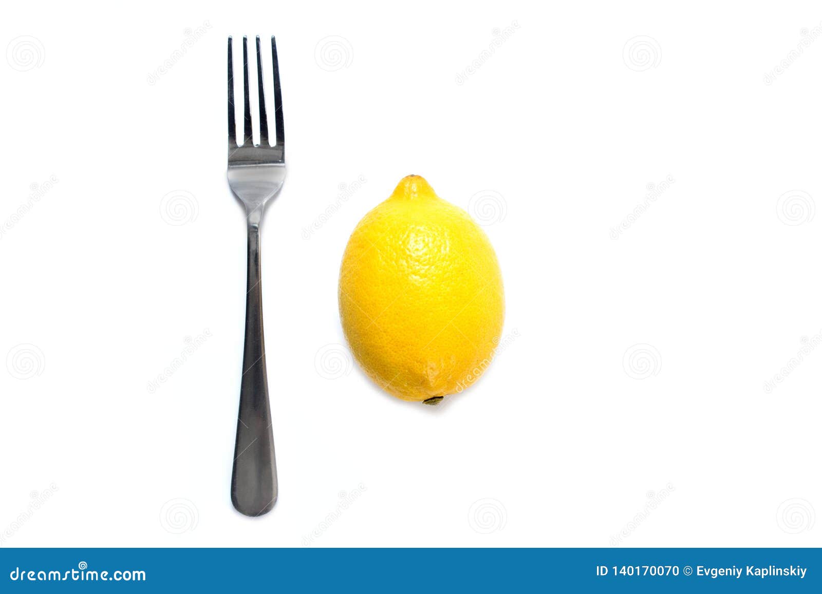 Seamless Background with Lemon. Lemon with Fork Isolated on White ...