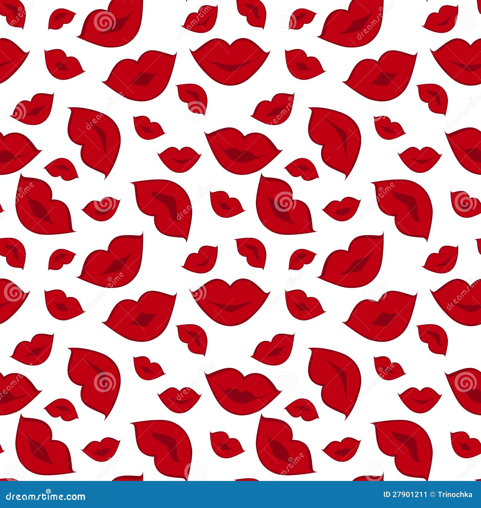 Seamless Background with Lips Print Stock Vector - Illustration of cute ...