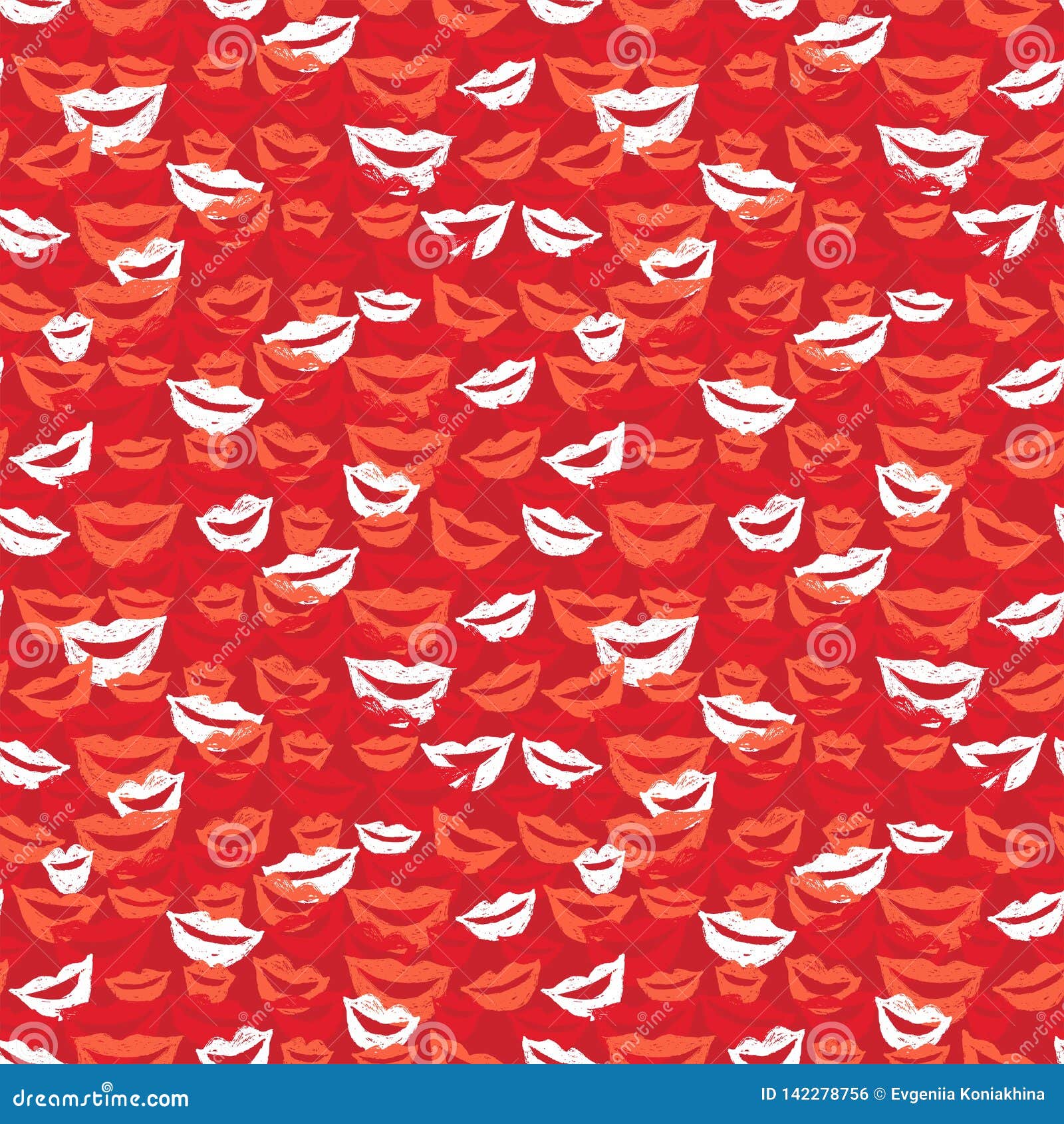 Seamless Background with Lips Stock Illustration - Illustration of ...