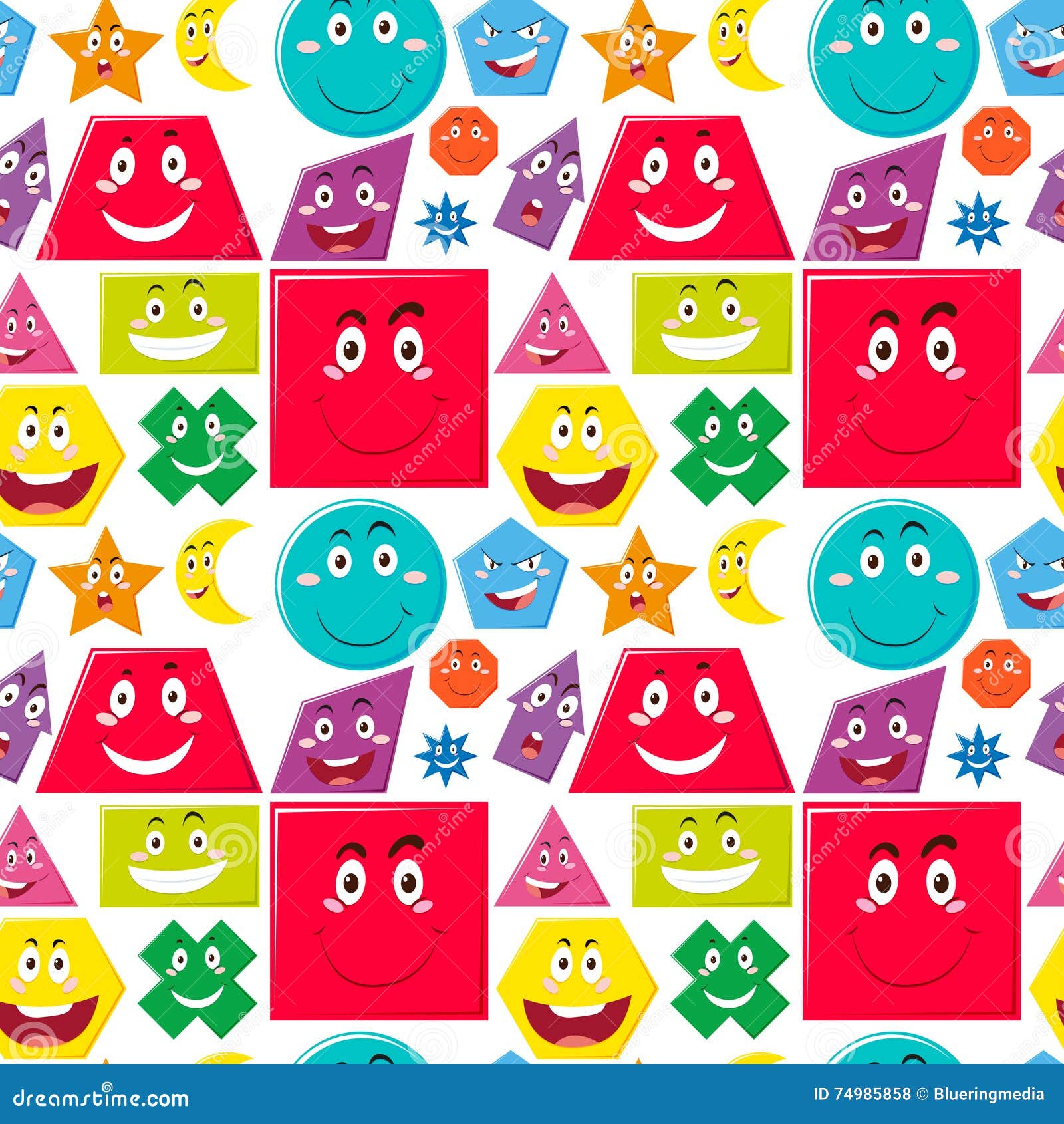 Seamless Background With Many Shapes Stock Vector - Illustration of ...