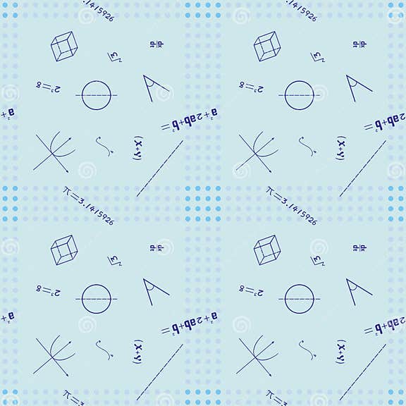 Seamless Background of Mathematic Symbols Stock Illustration ...