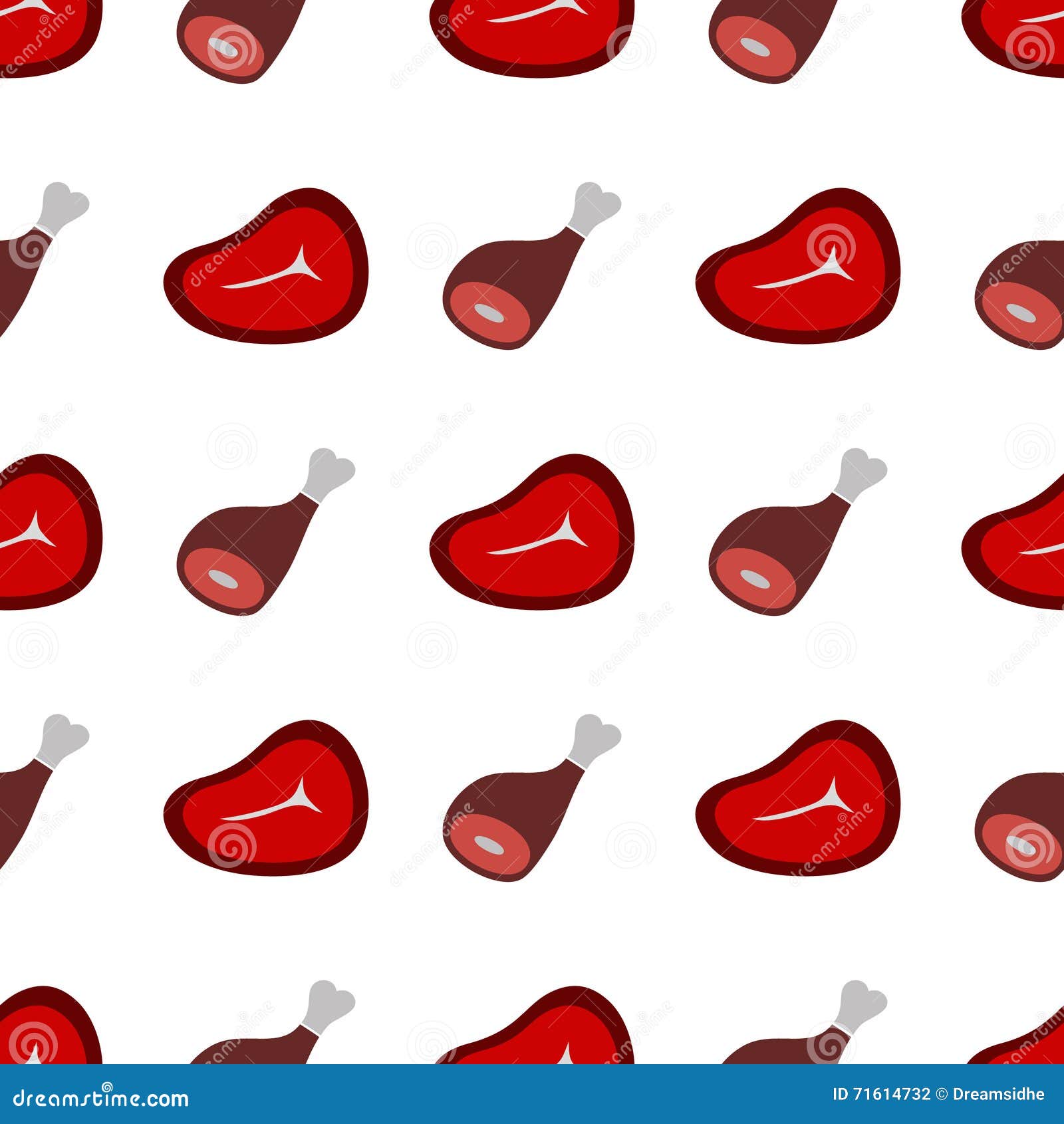 Seamless Background with Meat Products Stock Vector - Illustration of ...