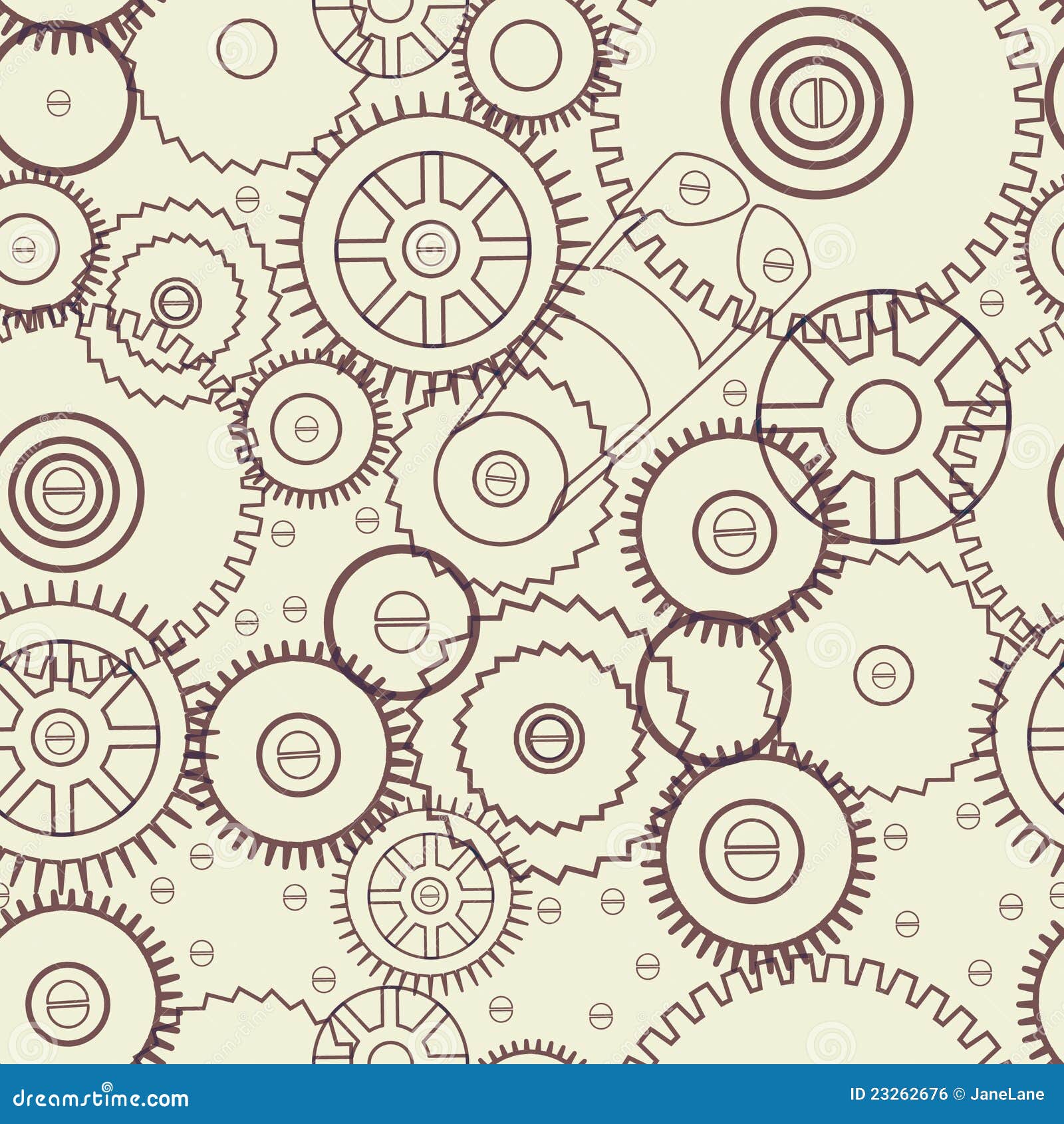 Seamless Background with Mechanic Stock Vector - Illustration of line ...