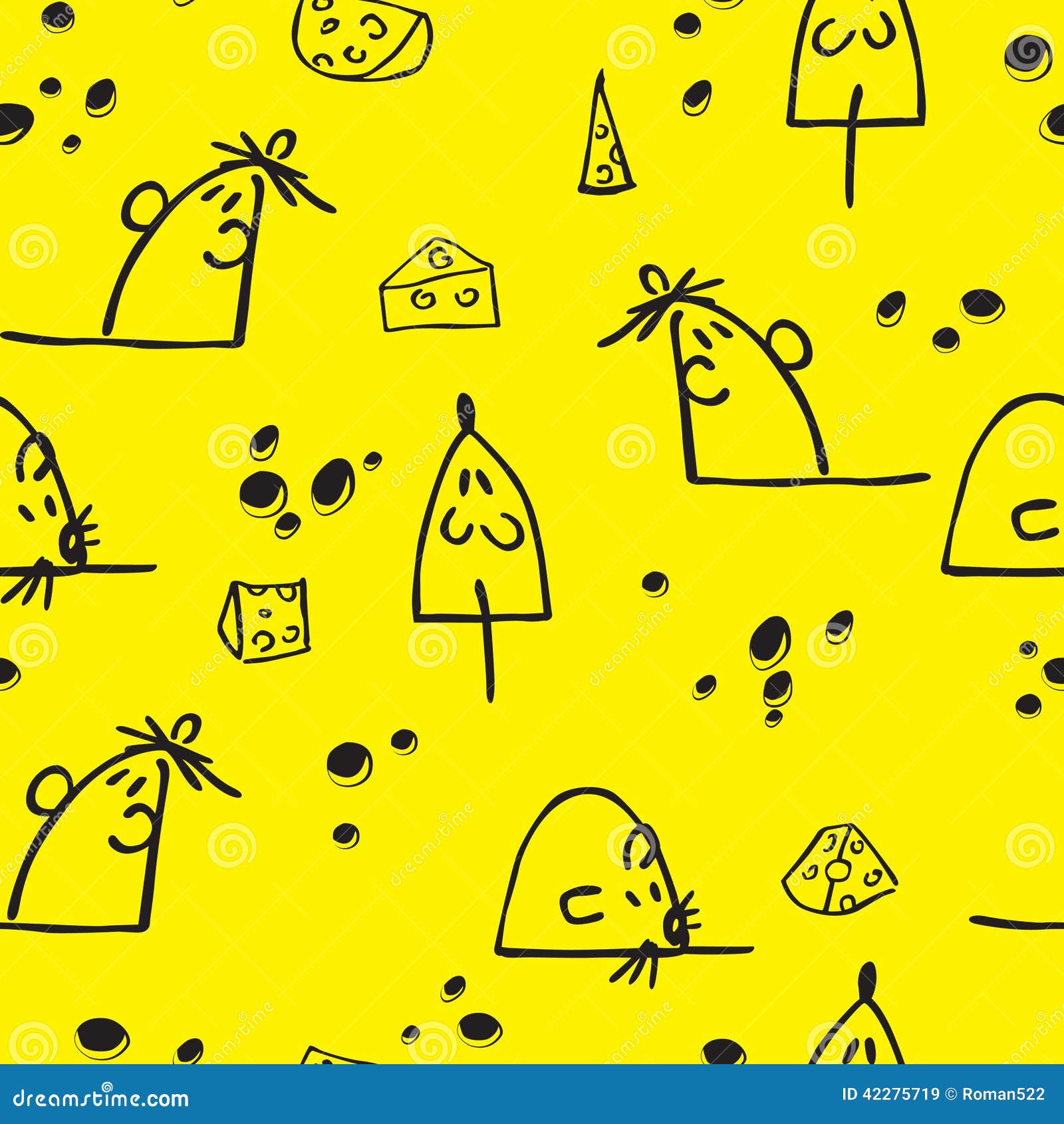 Seamless Background with Mice Stock Vector - Illustration of wallpaper ...