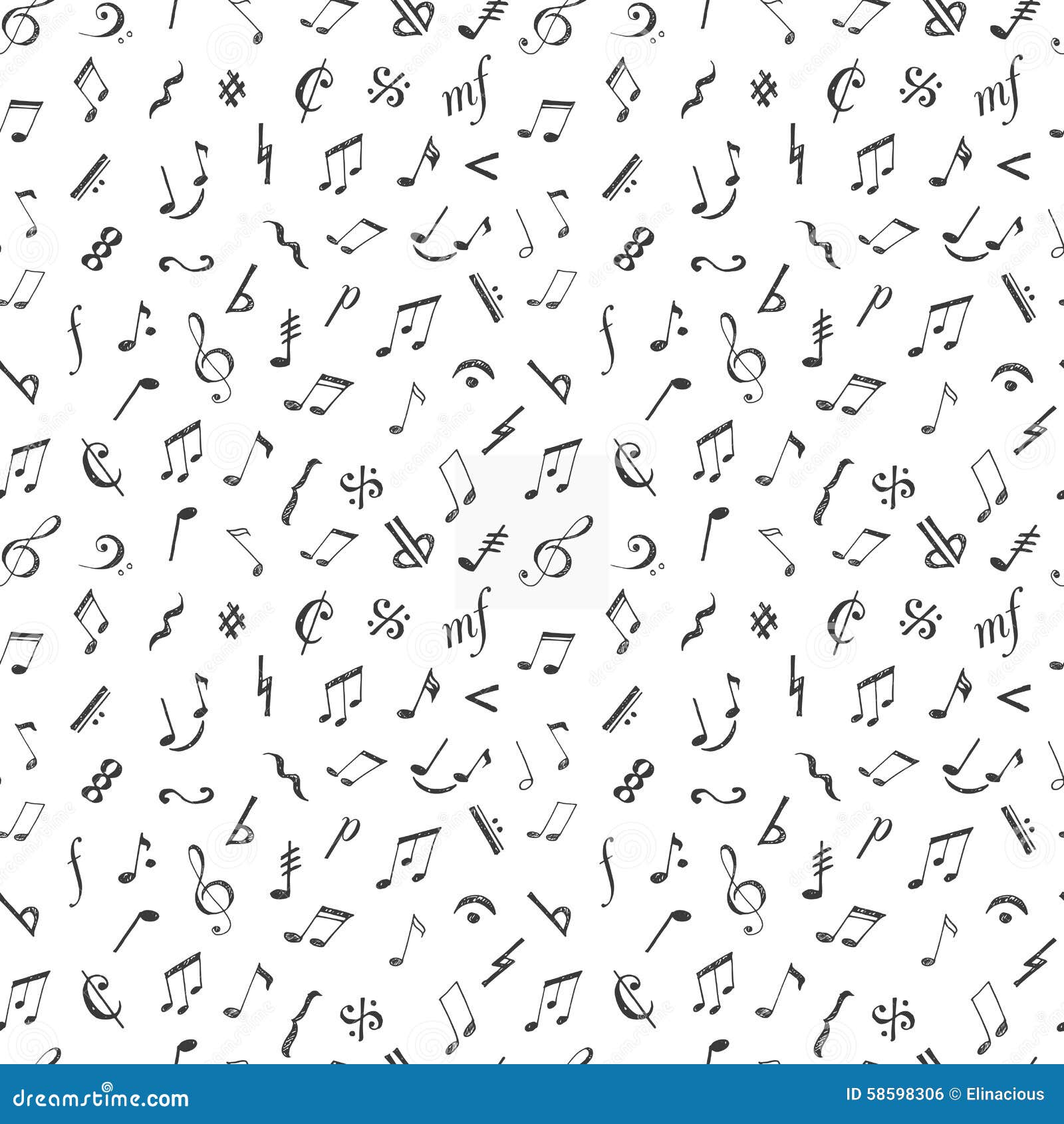 Seamless Background with Music Notes and Signs Stock Vector ...