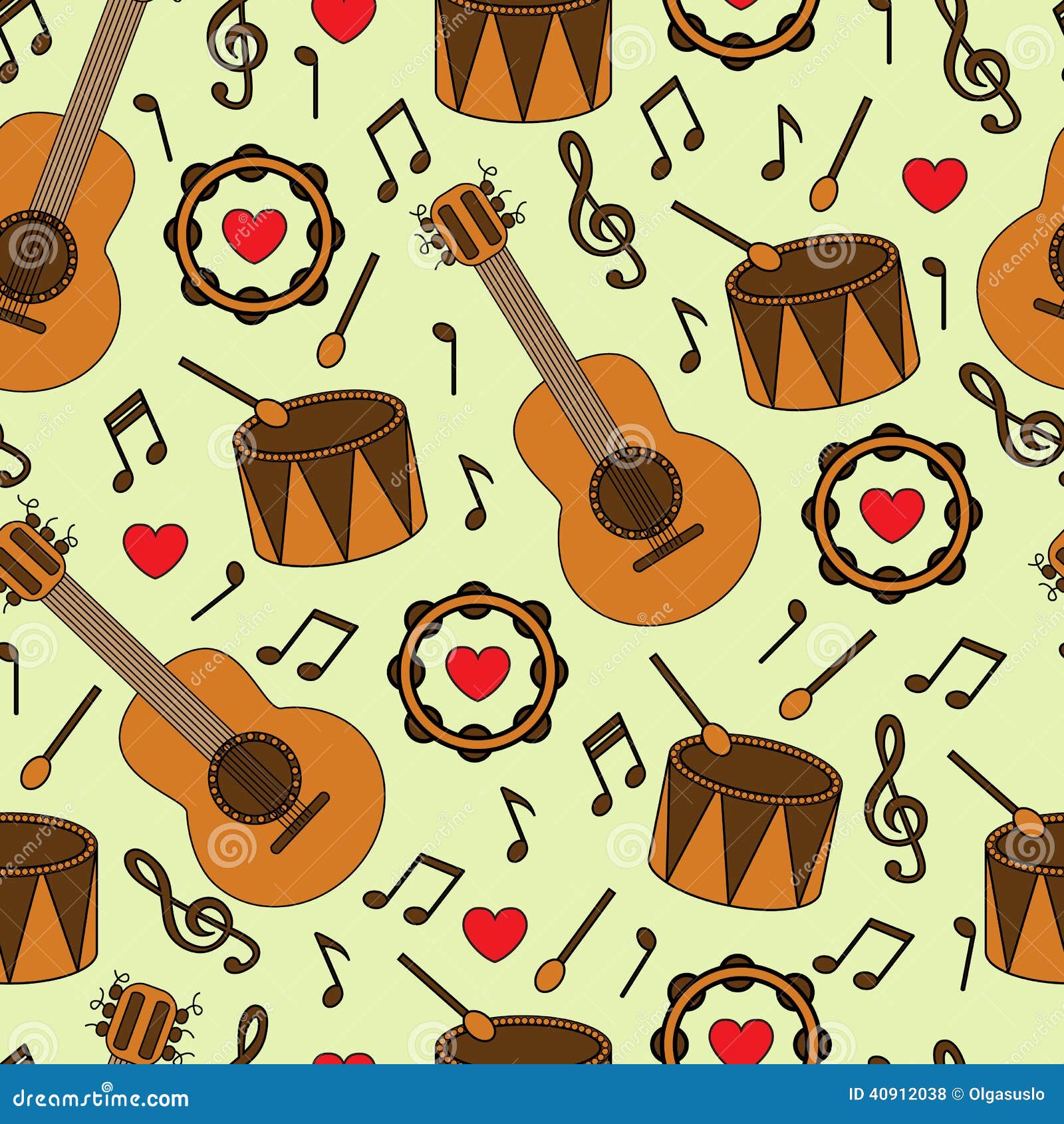 Seamless Background with Musical Instruments Stock Vector ...