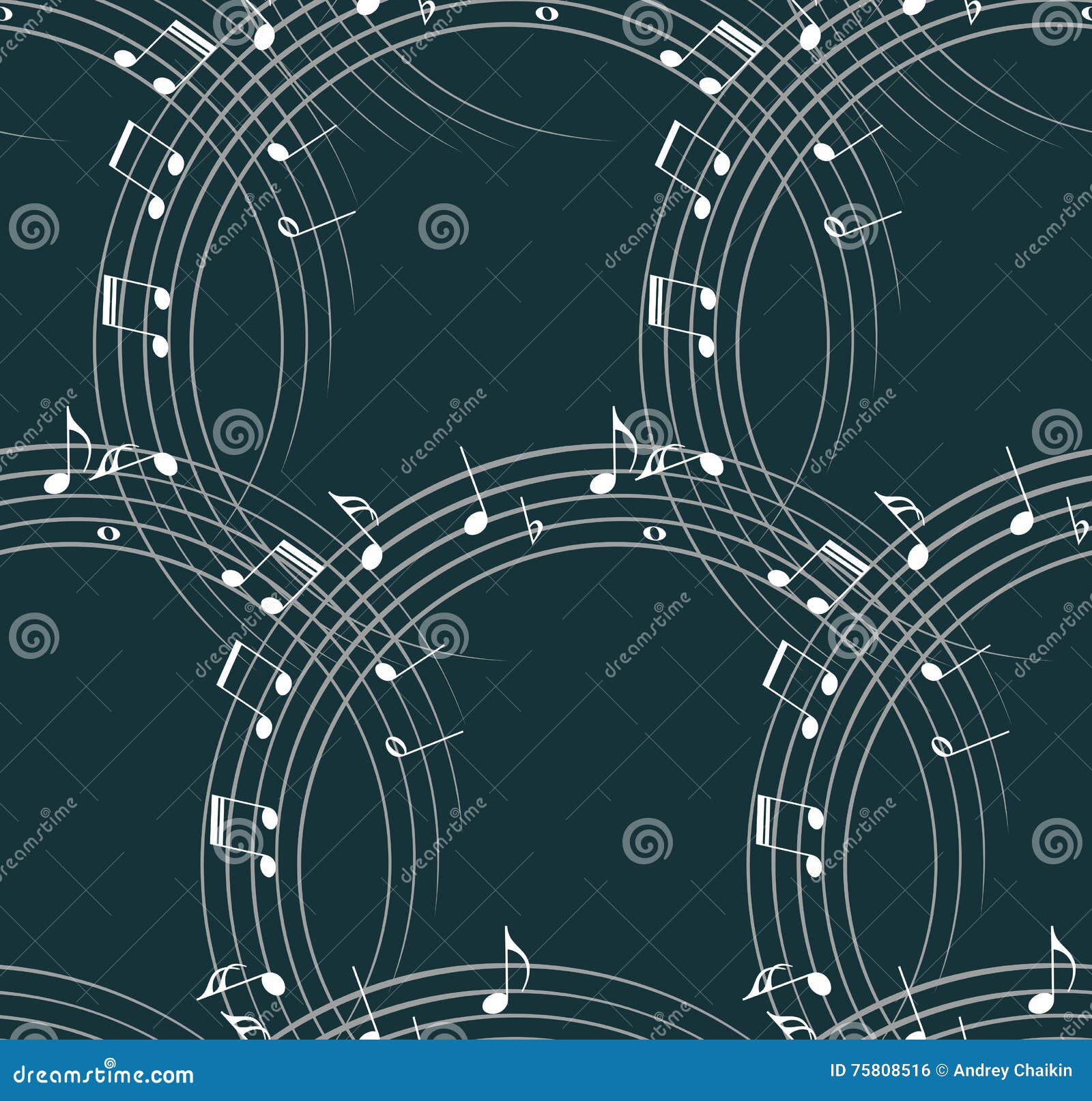 Seamless Background with Notes. Stock Vector - Illustration of symbol ...