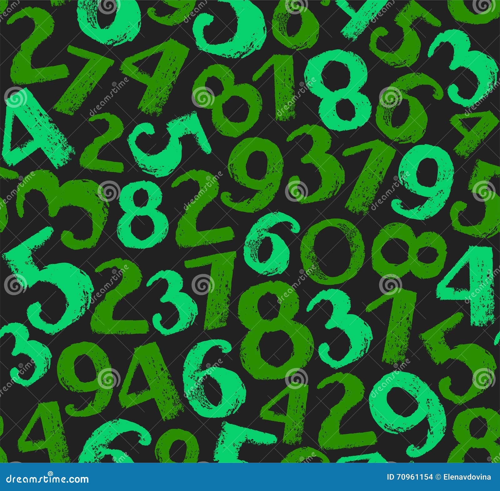 Seamless Background with Numbers, Dark Green. Stock Vector ...