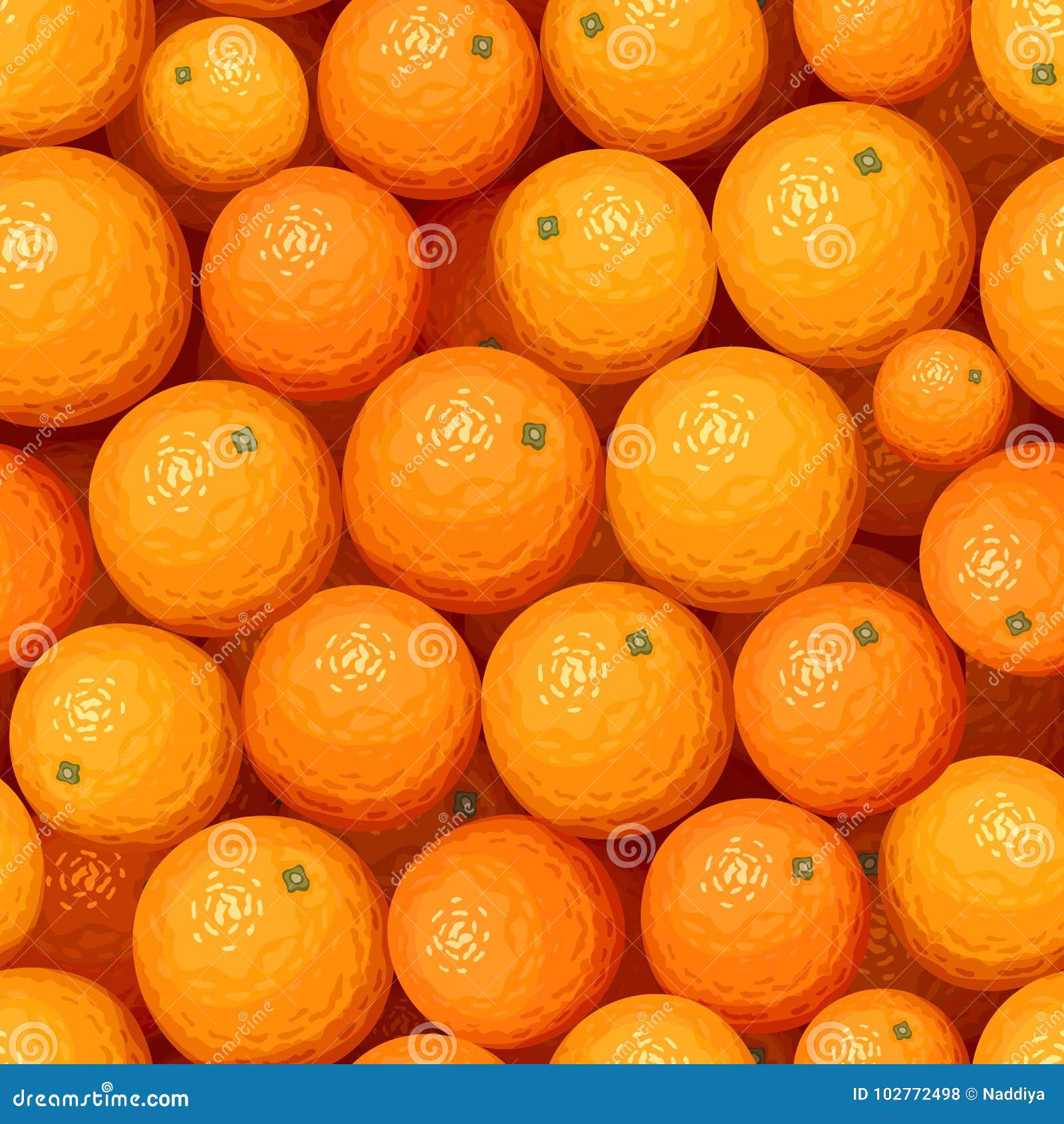 Seamless Background with Orange Fruit. Vector Illustration. Stock ...