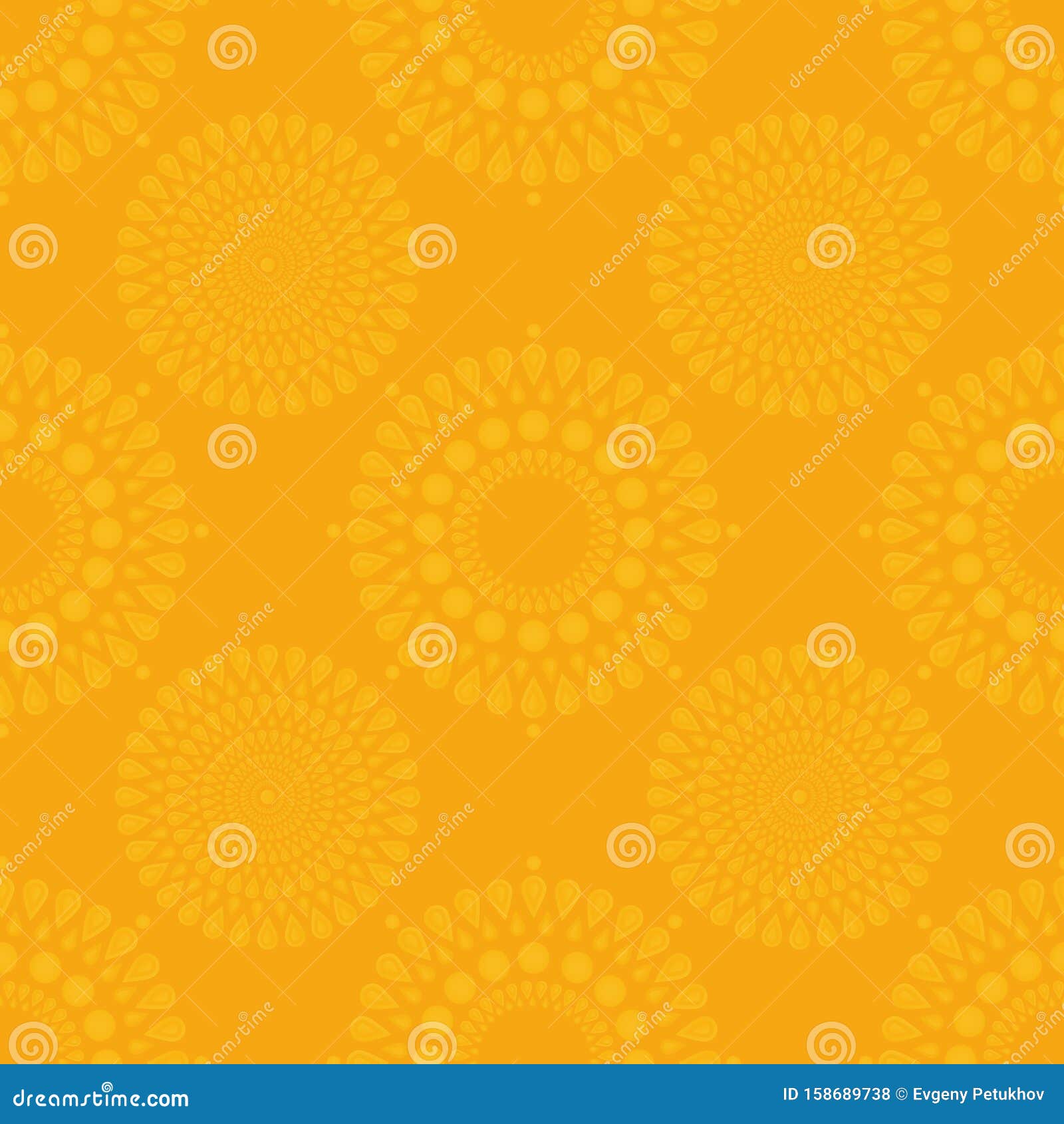 Seamless Background with Oriental Patterns on a Yellow Background ...