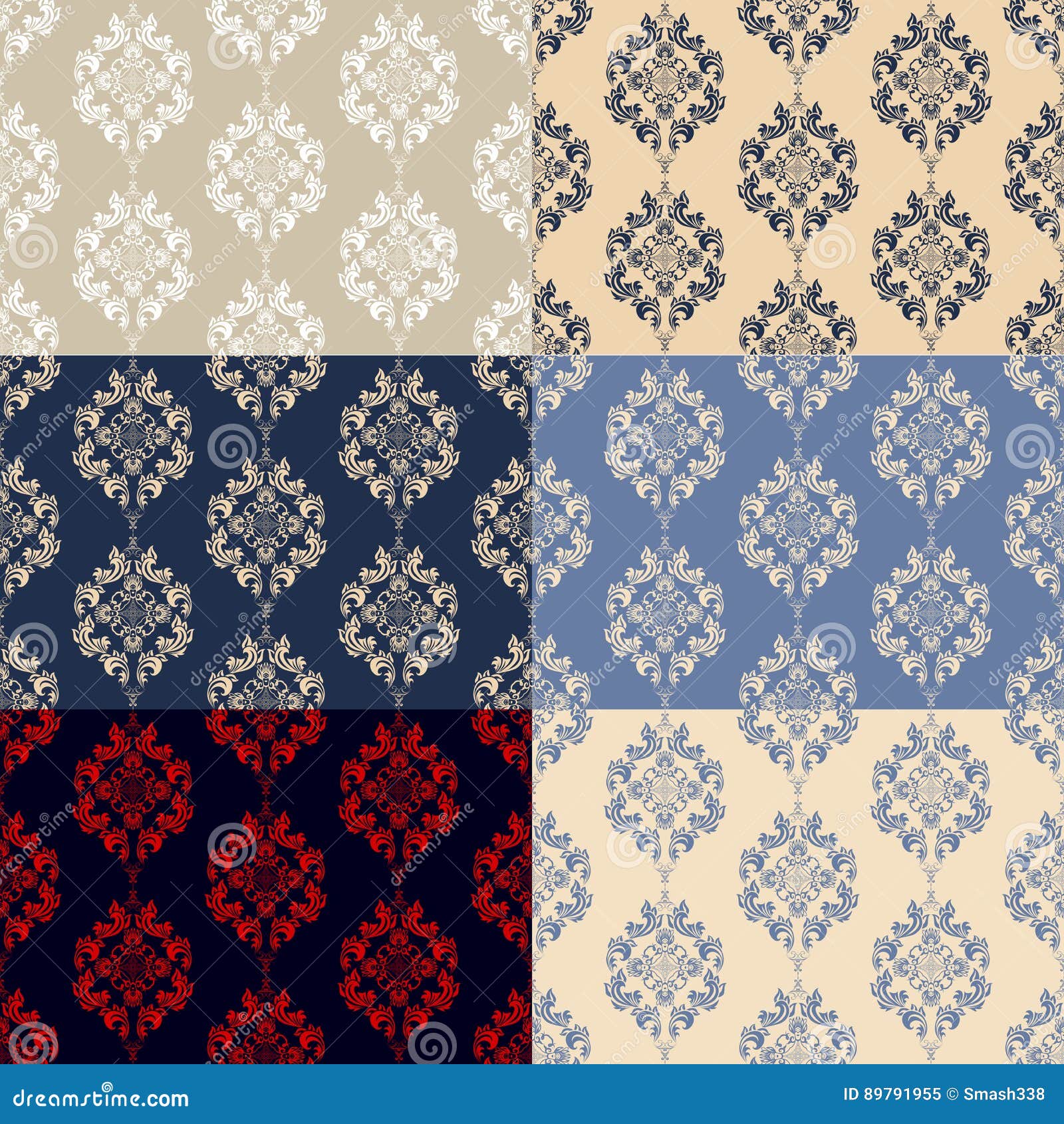 Seamless Background with Ornament. Set Stock Vector - Illustration of ...