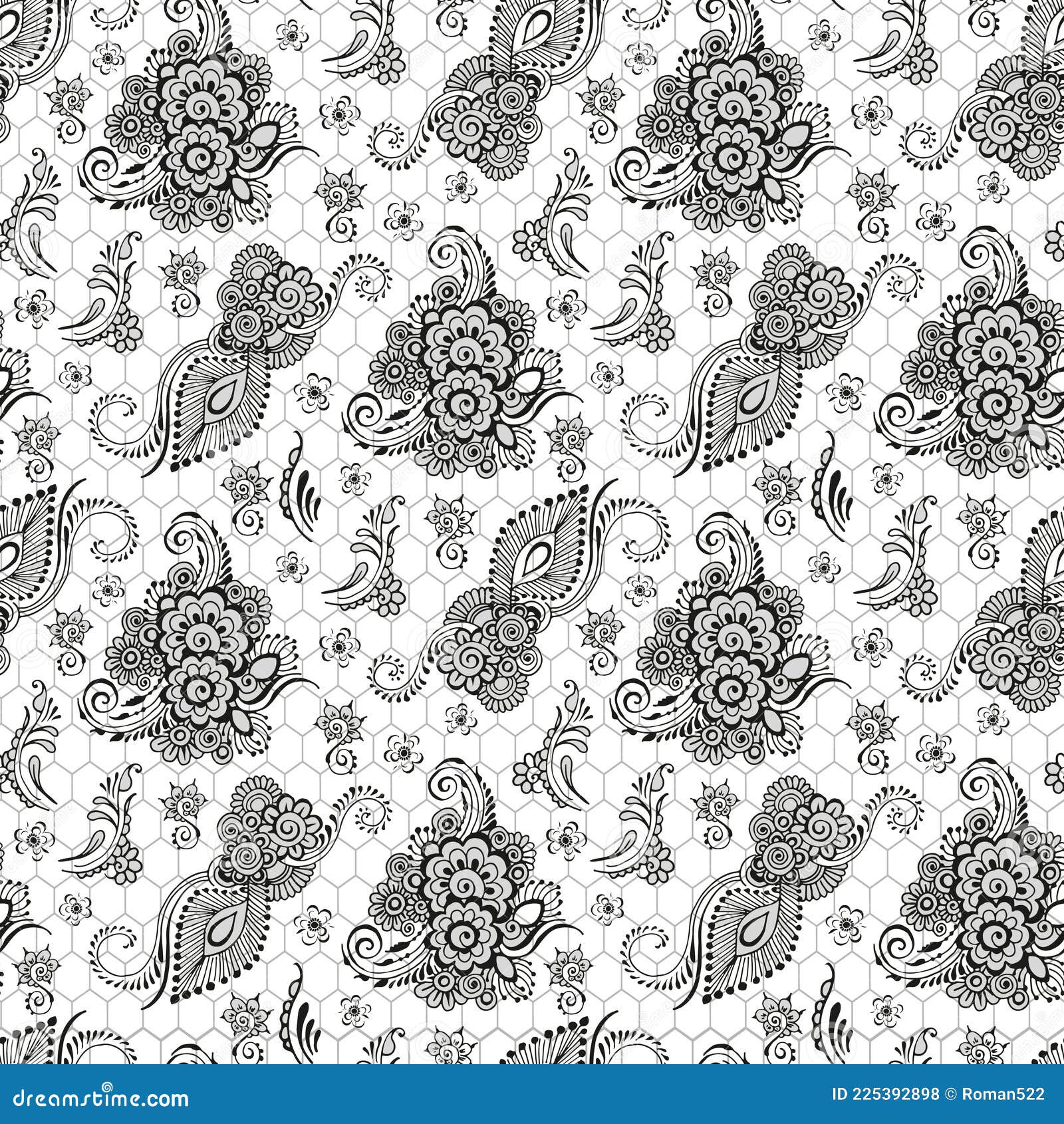 Seamless Background with Ornate Patterns Stock Vector - Illustration of ...