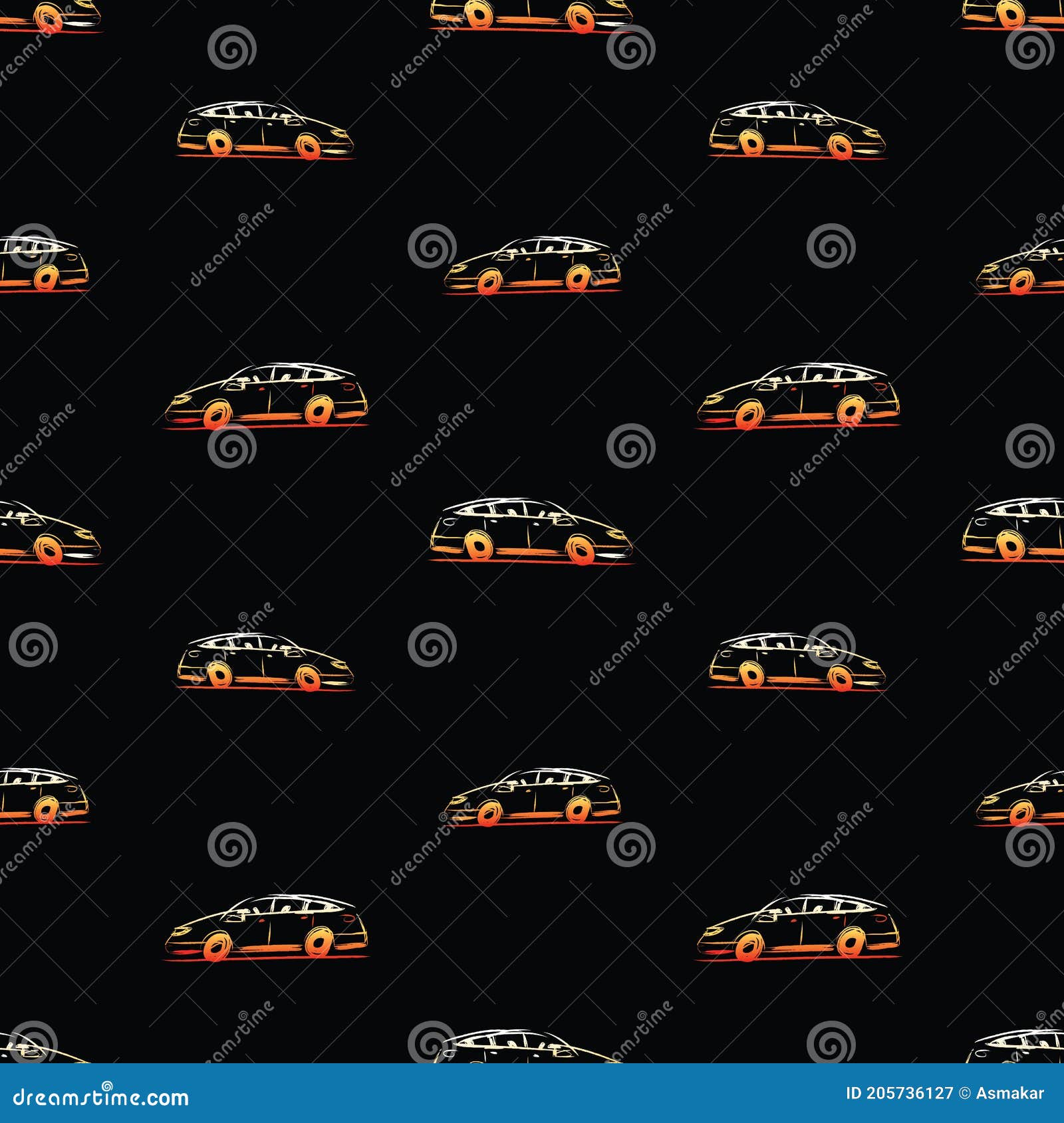 Seamless Background of Outlines Abstract Cars Stock Vector ...