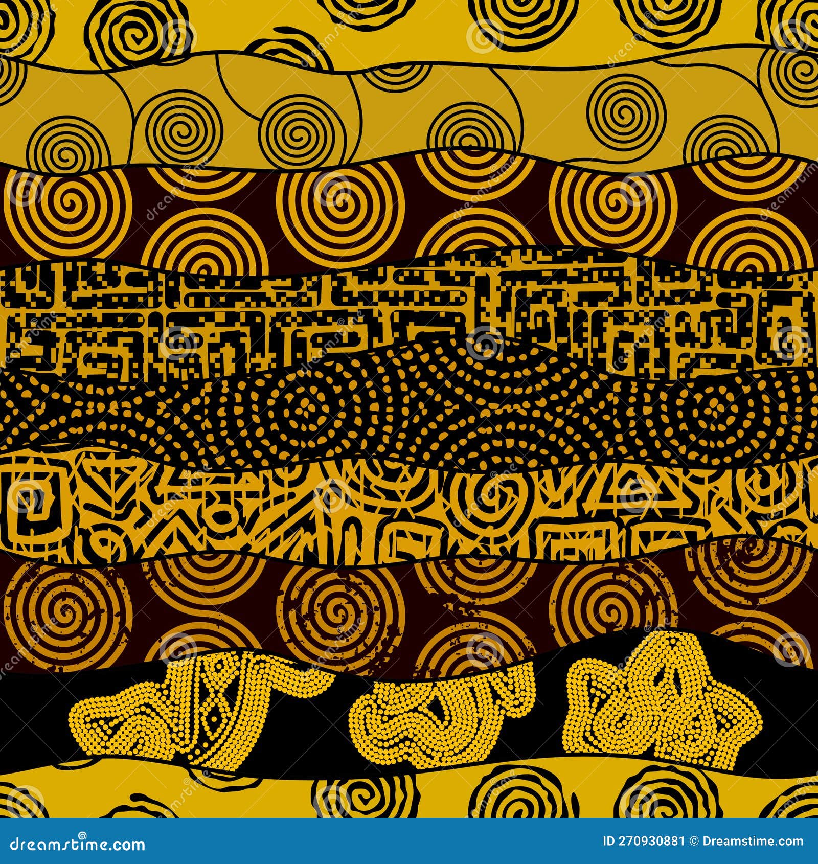 Vector Ethnic Tribal Pattern. Seamless Art Image. Stock Vector - Illustration of texture ...