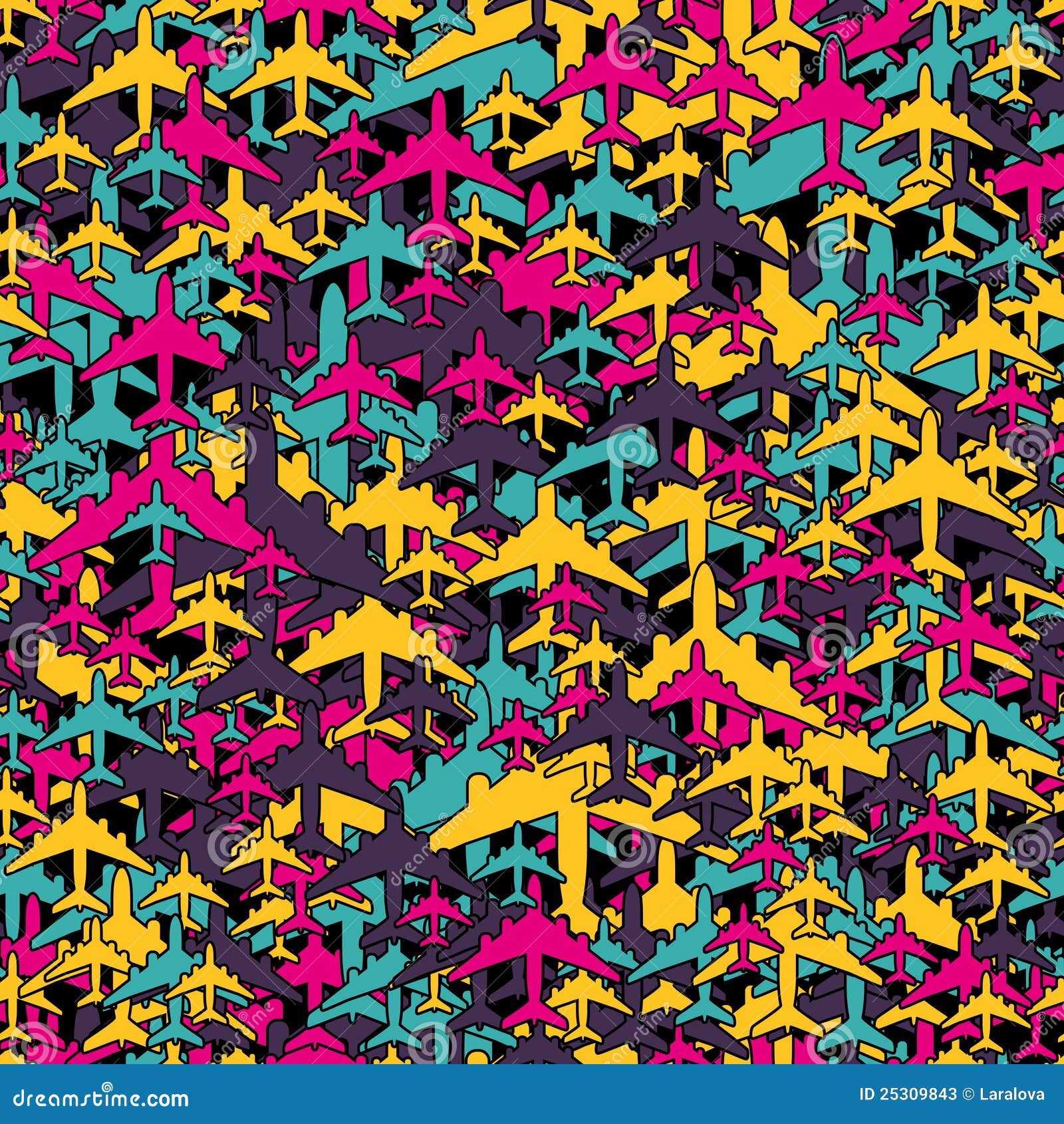 Seamless Background Pattern with Airplanes Stock Vector - Illustration ...