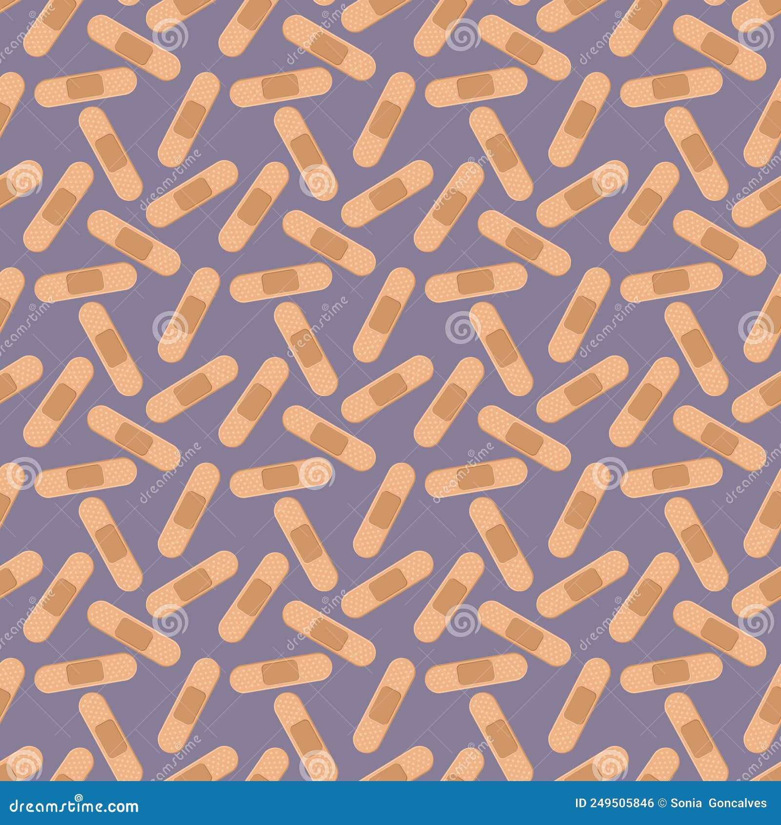 Seamless Background Pattern with Bandage Band Aid Plaster Stock Vector ...