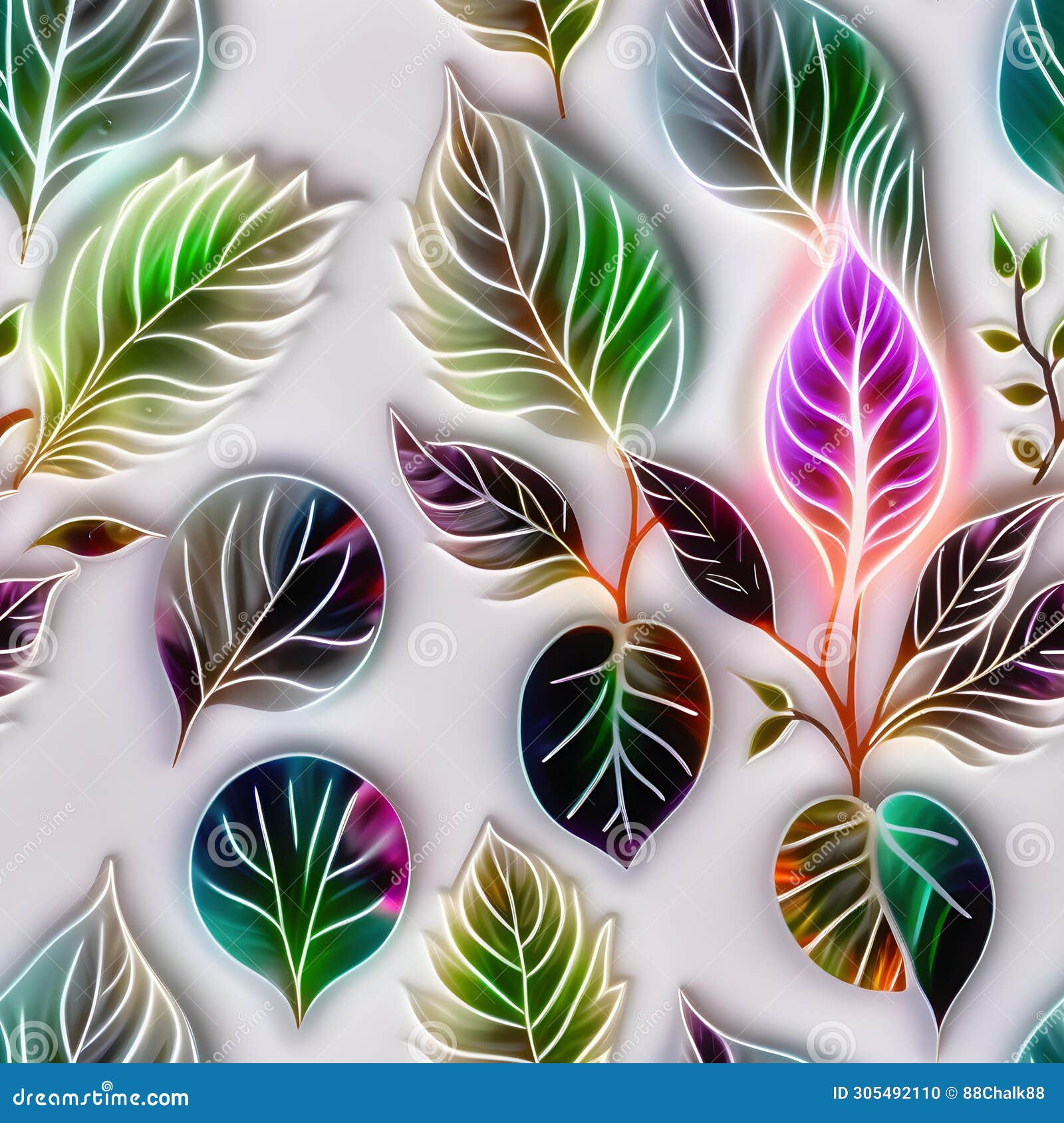 Seamless Background Leaves, Flowers. Seamless Pattern Connecting ...