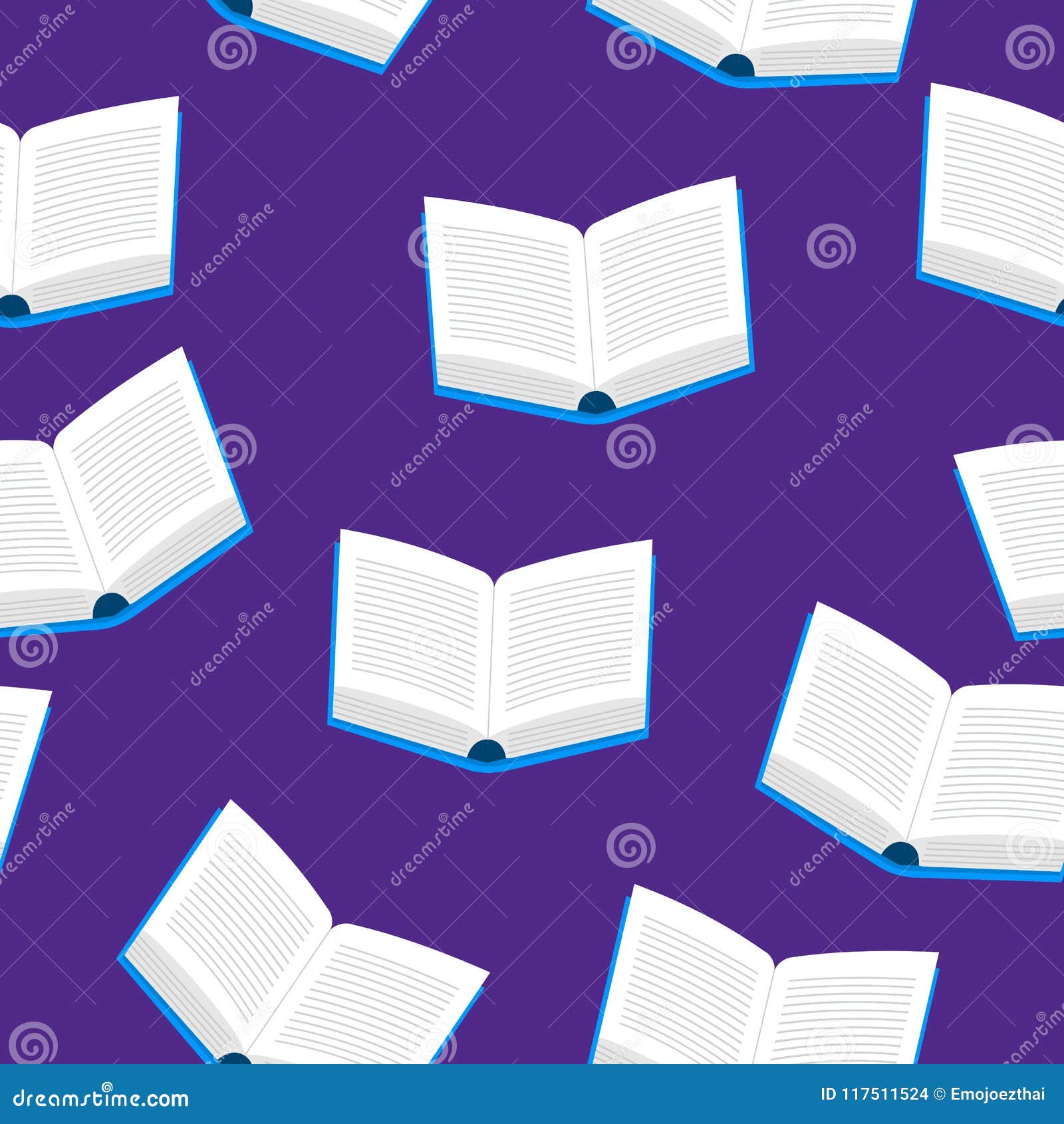 Seamless Background Pattern Flat Design Concept Books. Vector I Stock ...