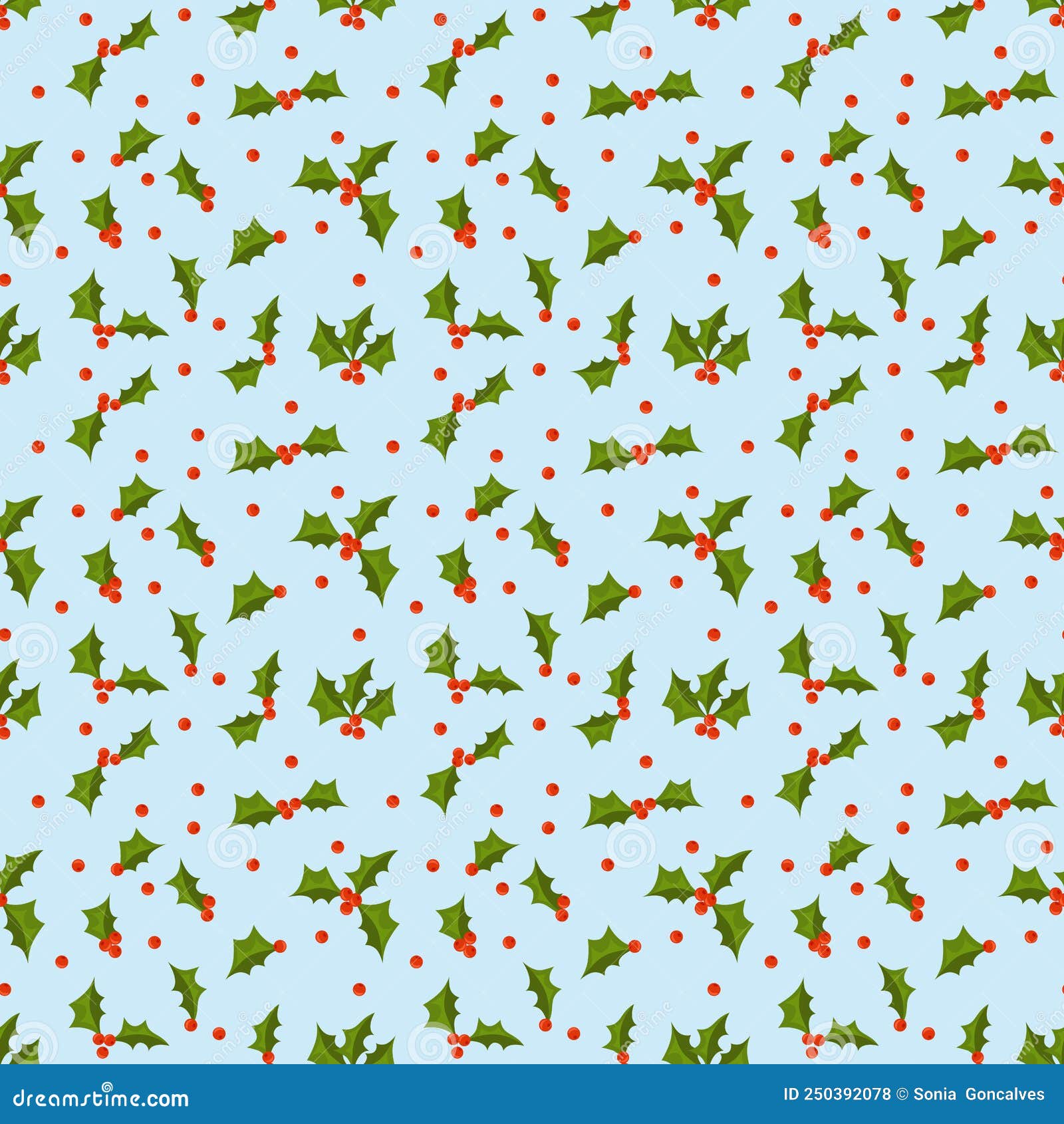 Seamless Background Pattern with Holly Leaves Stock Vector ...