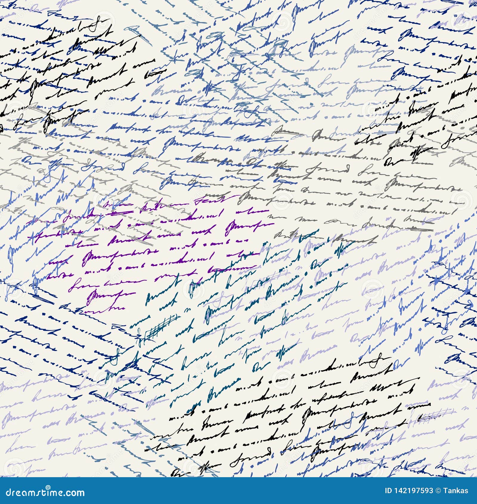 Vintage Inscriptions Pattern. Seamless Background. Vector Image. Stock ...