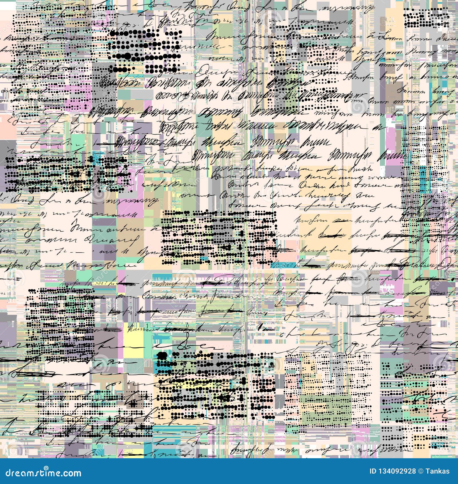 Vintage Inscriptions Pattern. Seamless Background. Vector Image. Stock ...