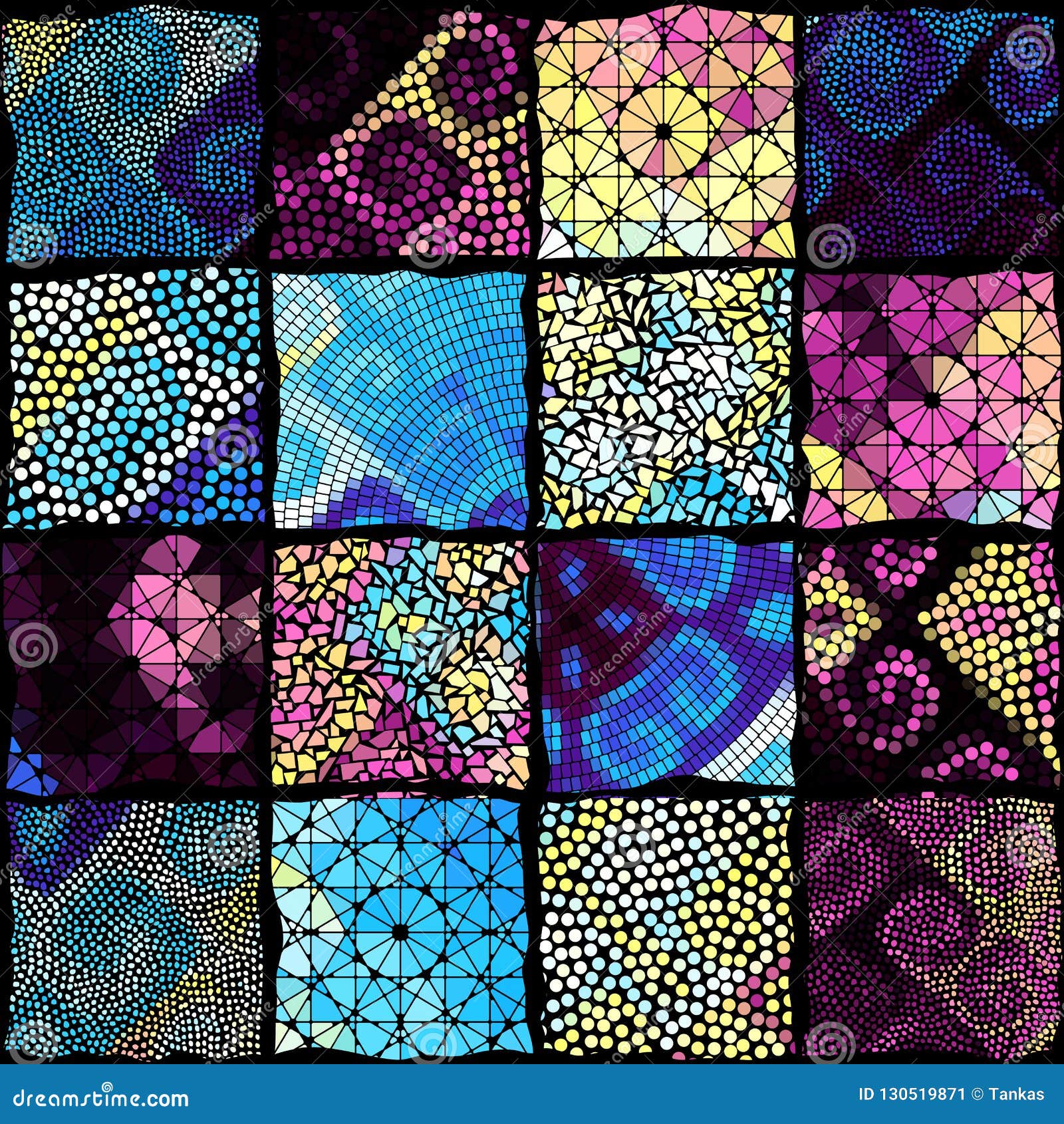 Vector Mosaic Art Pattern. Vector Mosaic Image Stock Vector ...
