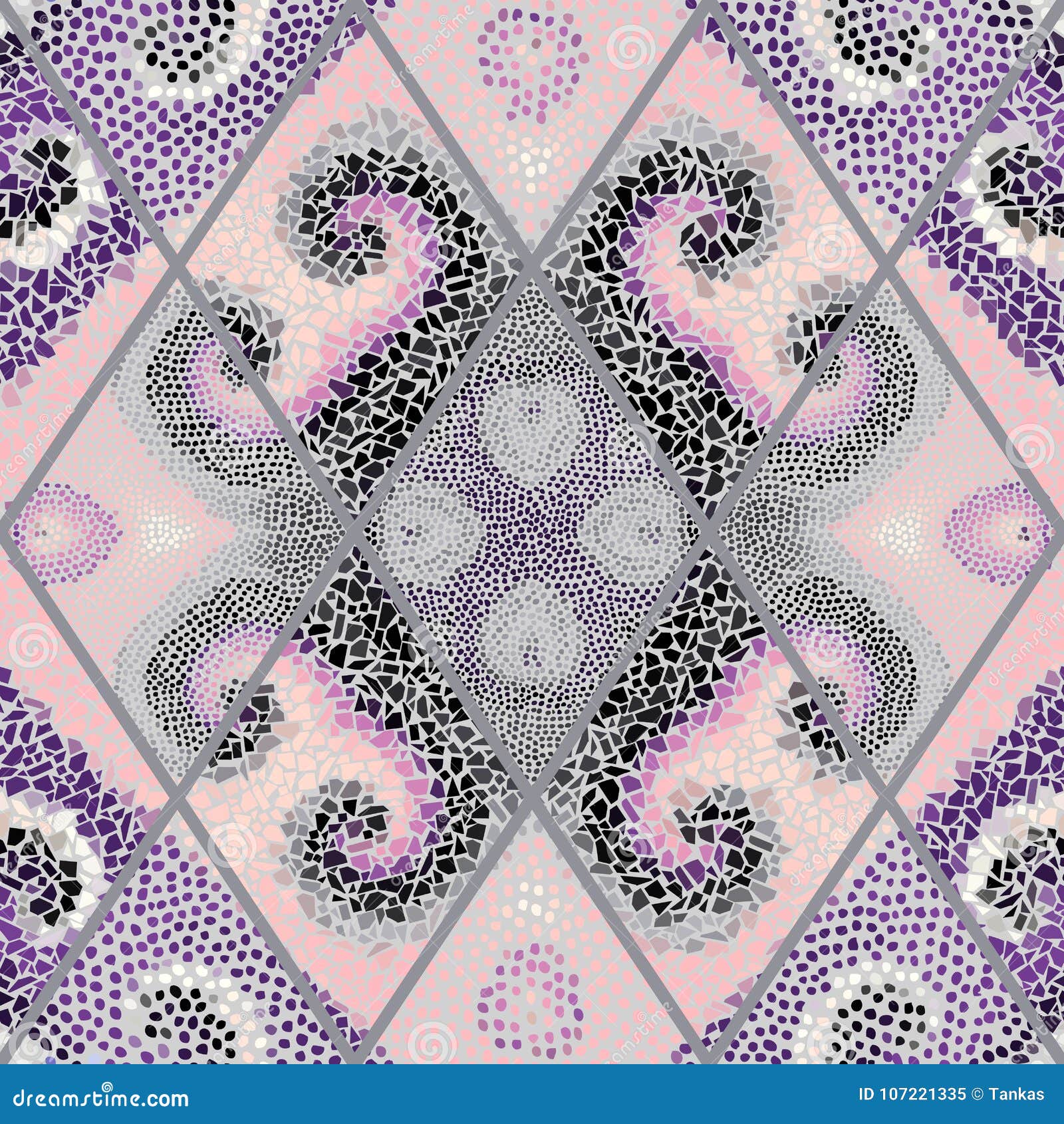 Seamless mosaic pattern stock vector. Illustration of ceramic - 107221335