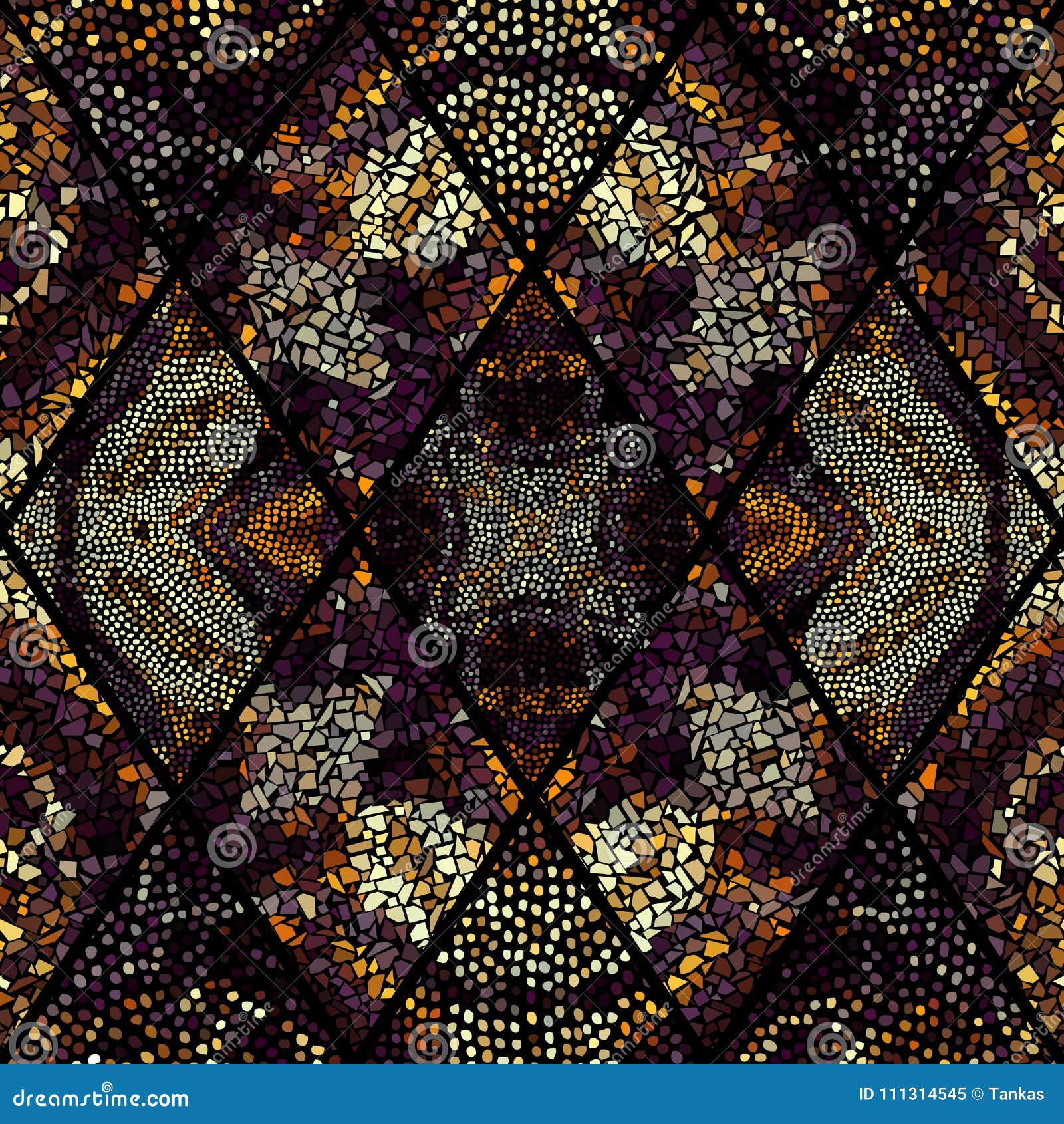 Seamless mosaic pattern stock vector. Illustration of indian - 111314545