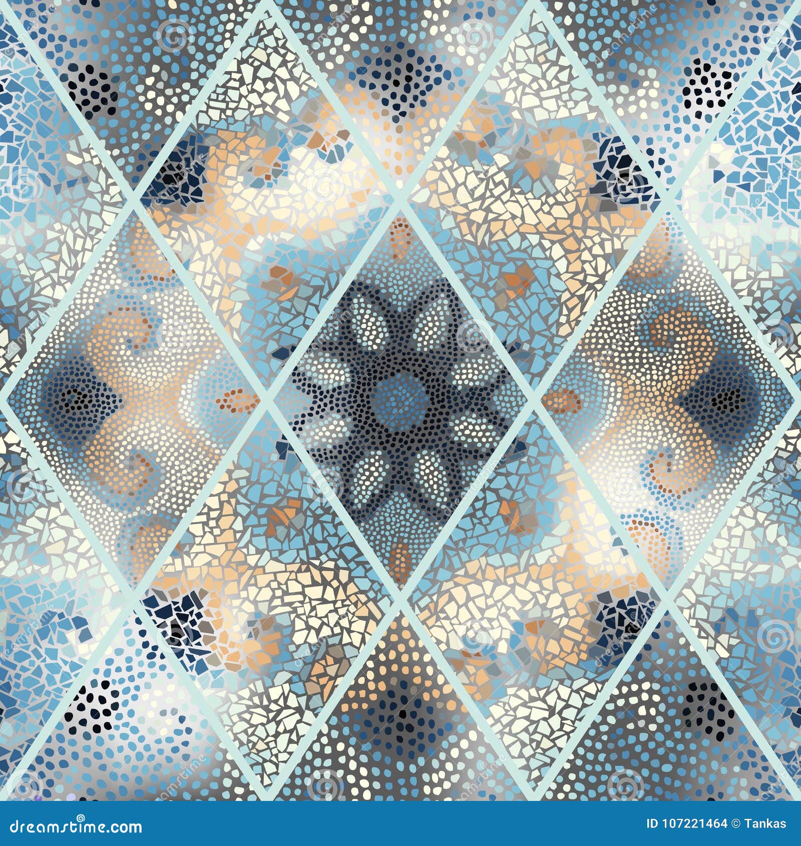 Seamless mosaic pattern stock vector. Illustration of floor - 107221464