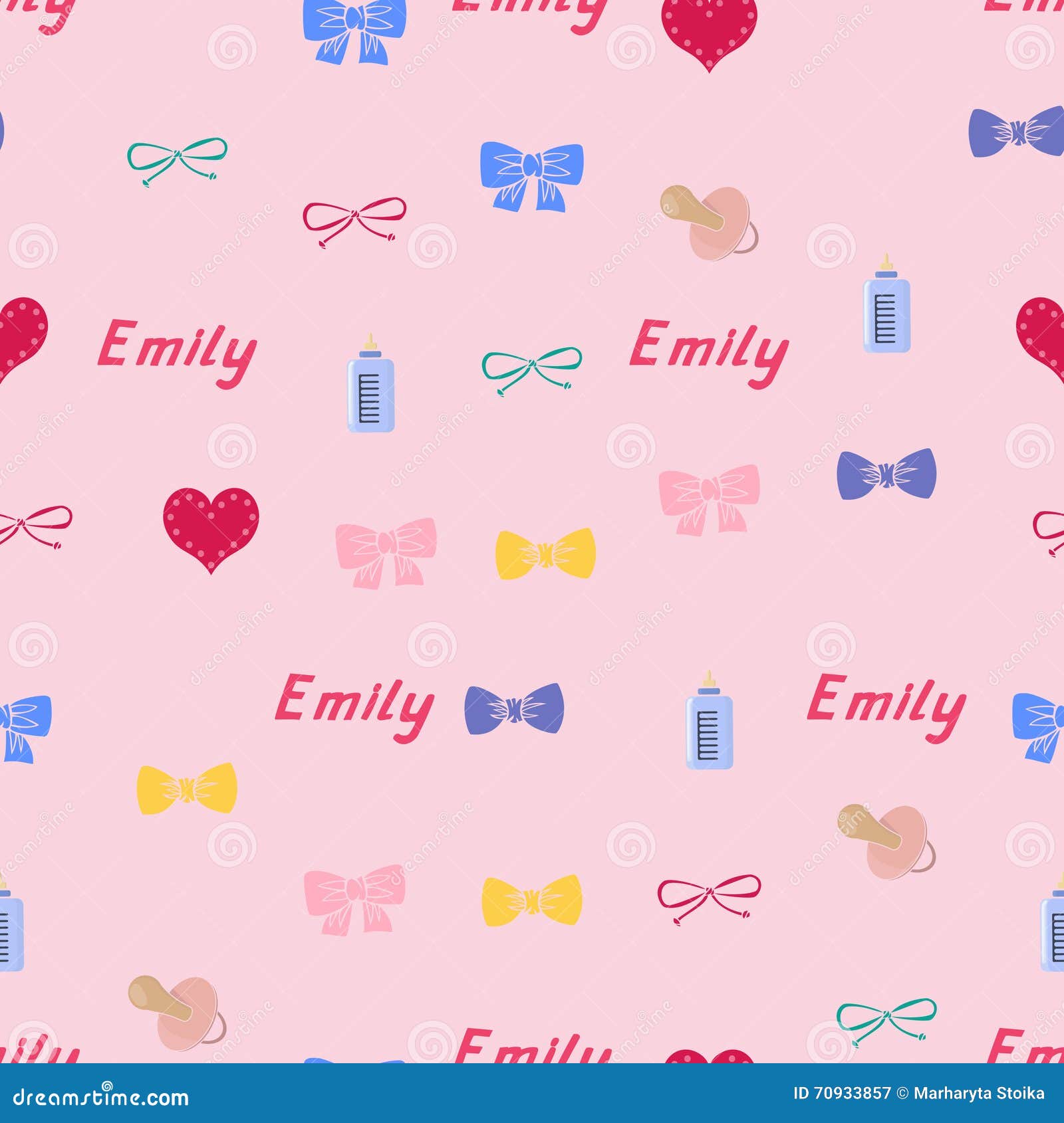 Name Emily In Various Retro Graphic Design Elements, Set Of Vector ...