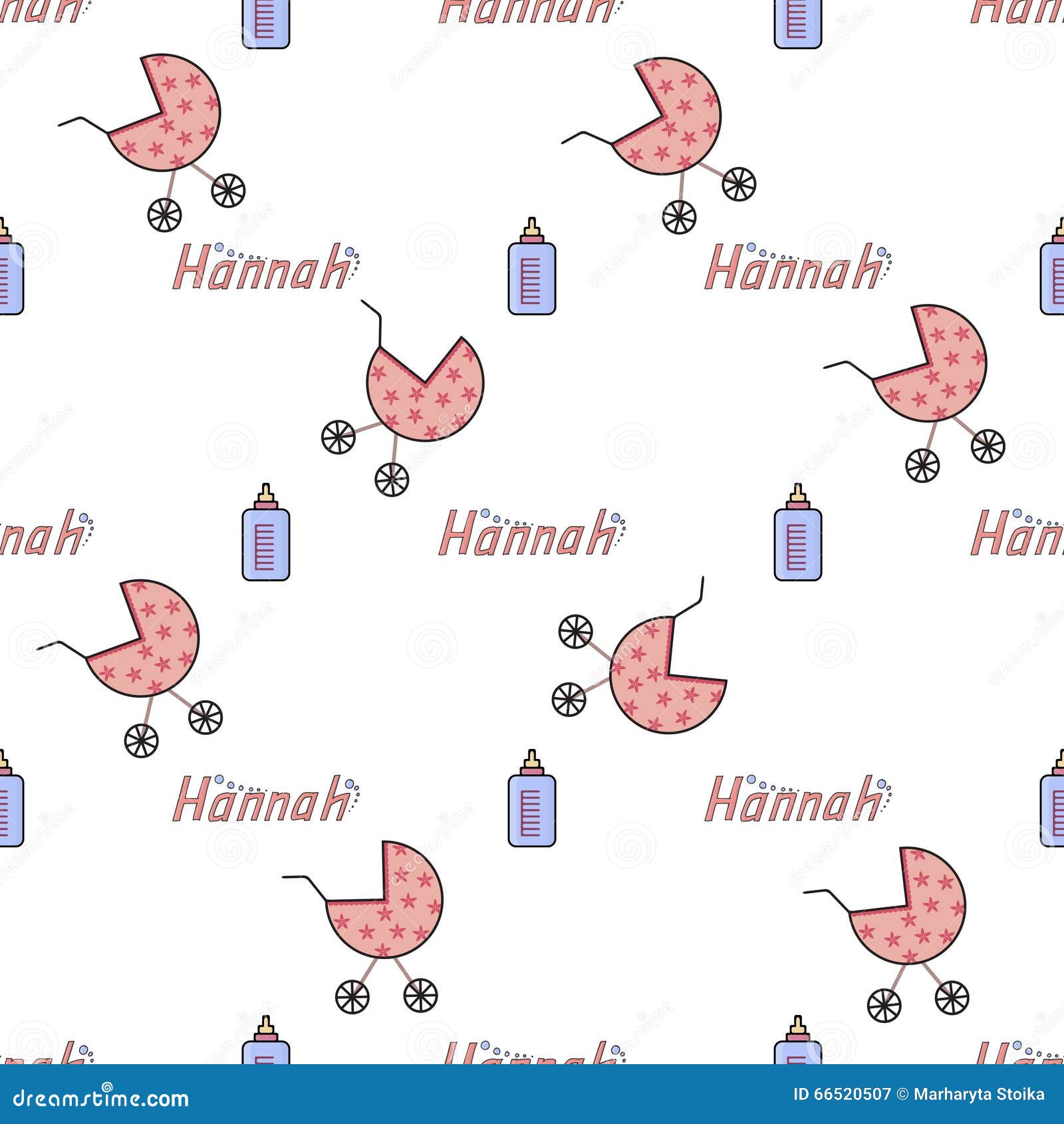 Seamless Background Pattern Name of the Newborn Hannah Stock Vector ...