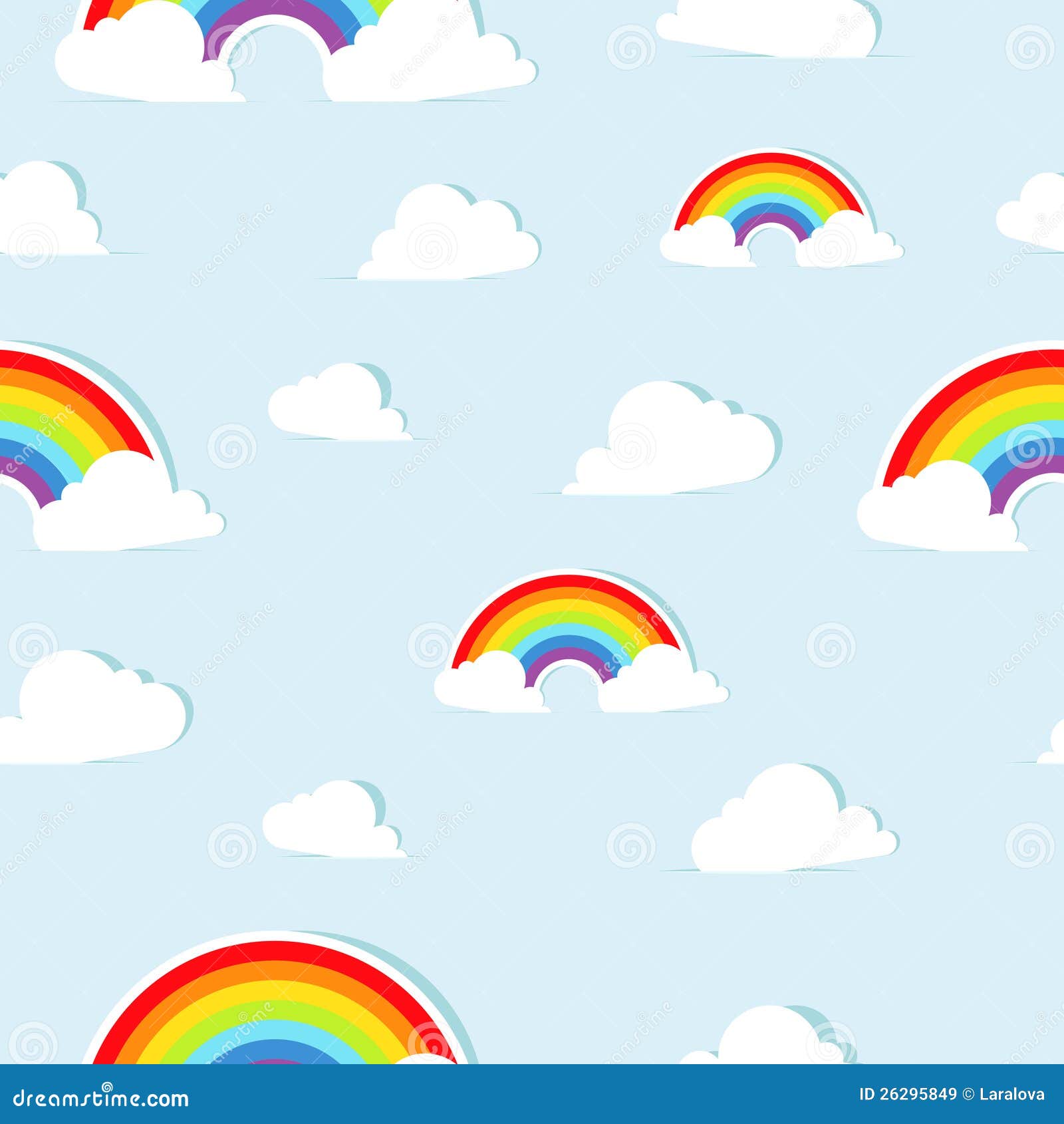 Seamless Background Pattern With Paper Rainbows Royalty Free Stock ...