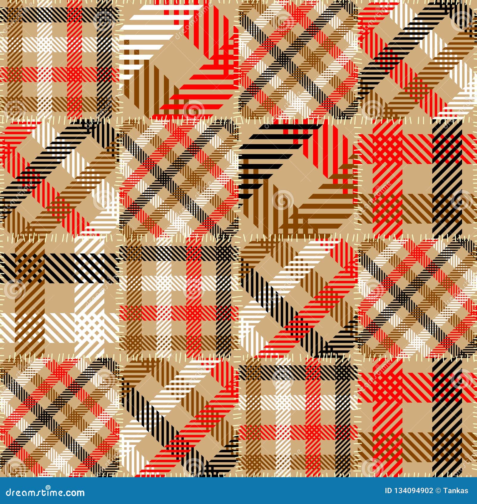 Imitation of a Plaid Patchwork. Seamless Pattern Background. Stock ...