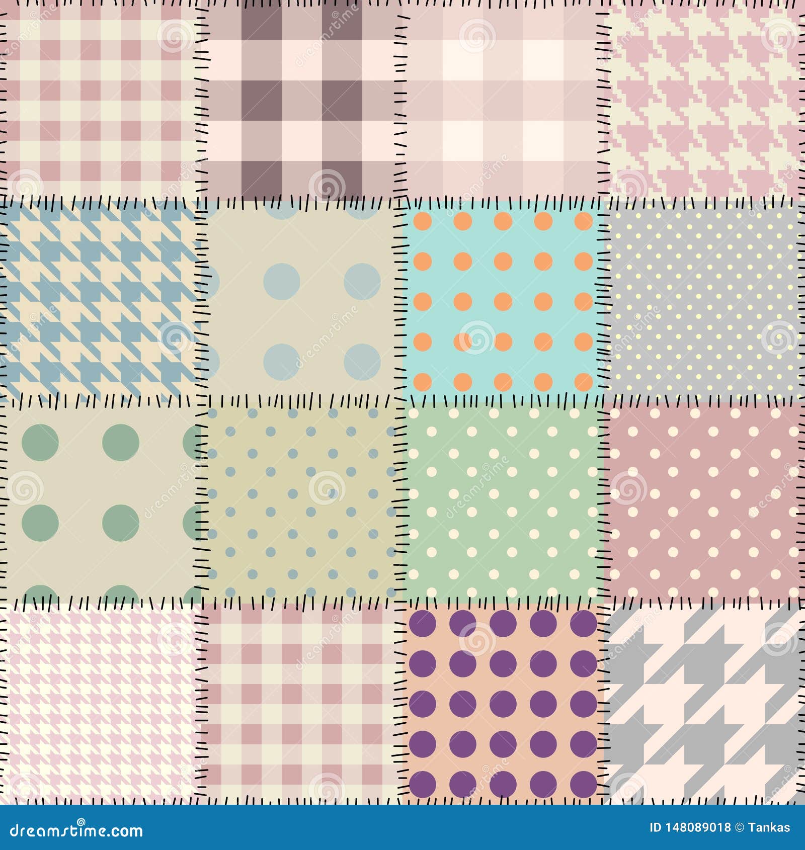 Patchwork Textile Pattern. Seamless Quilting Design Background. Stock ...