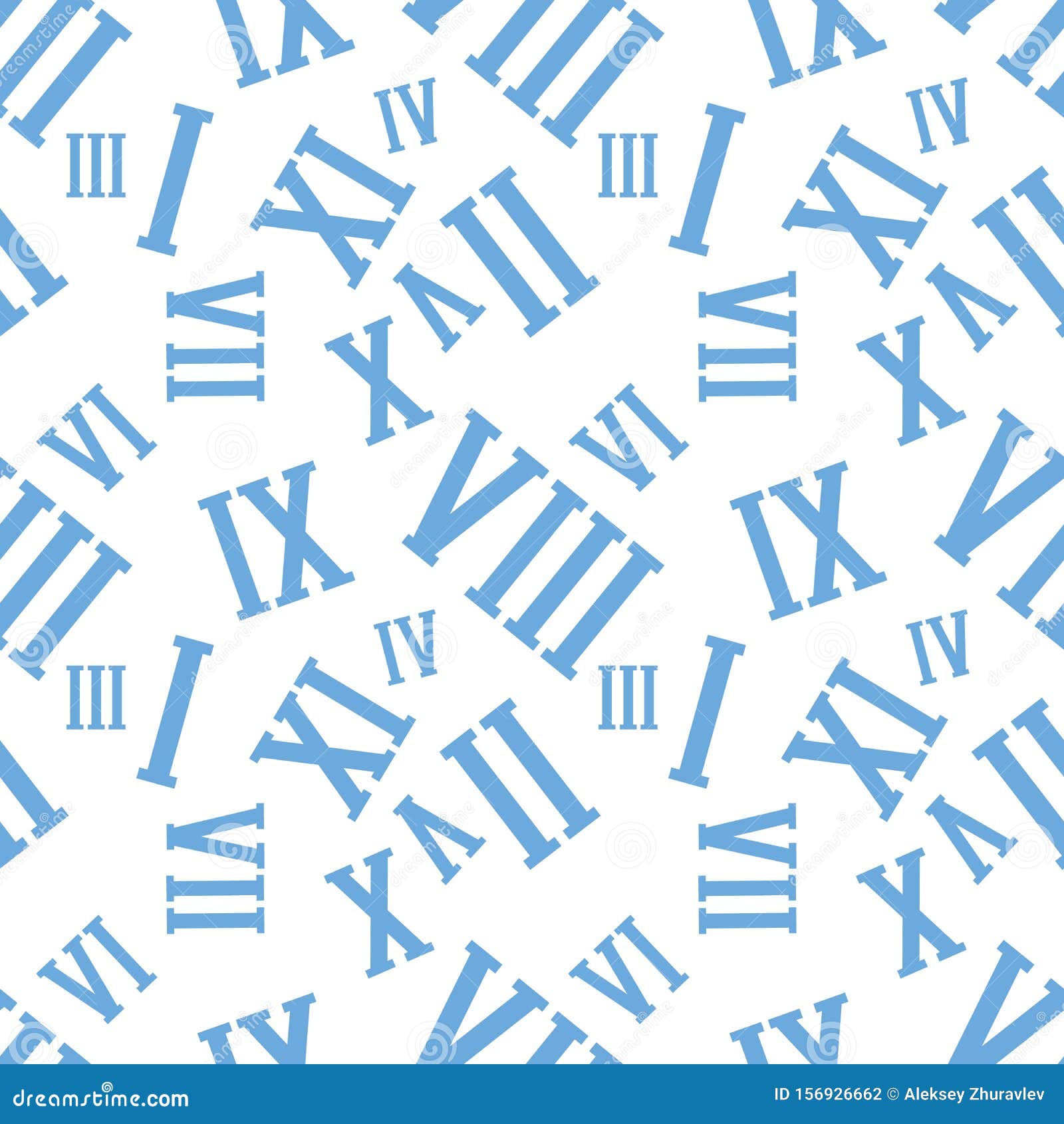 Seamless Background Pattern with Roman Numerals on a White ...