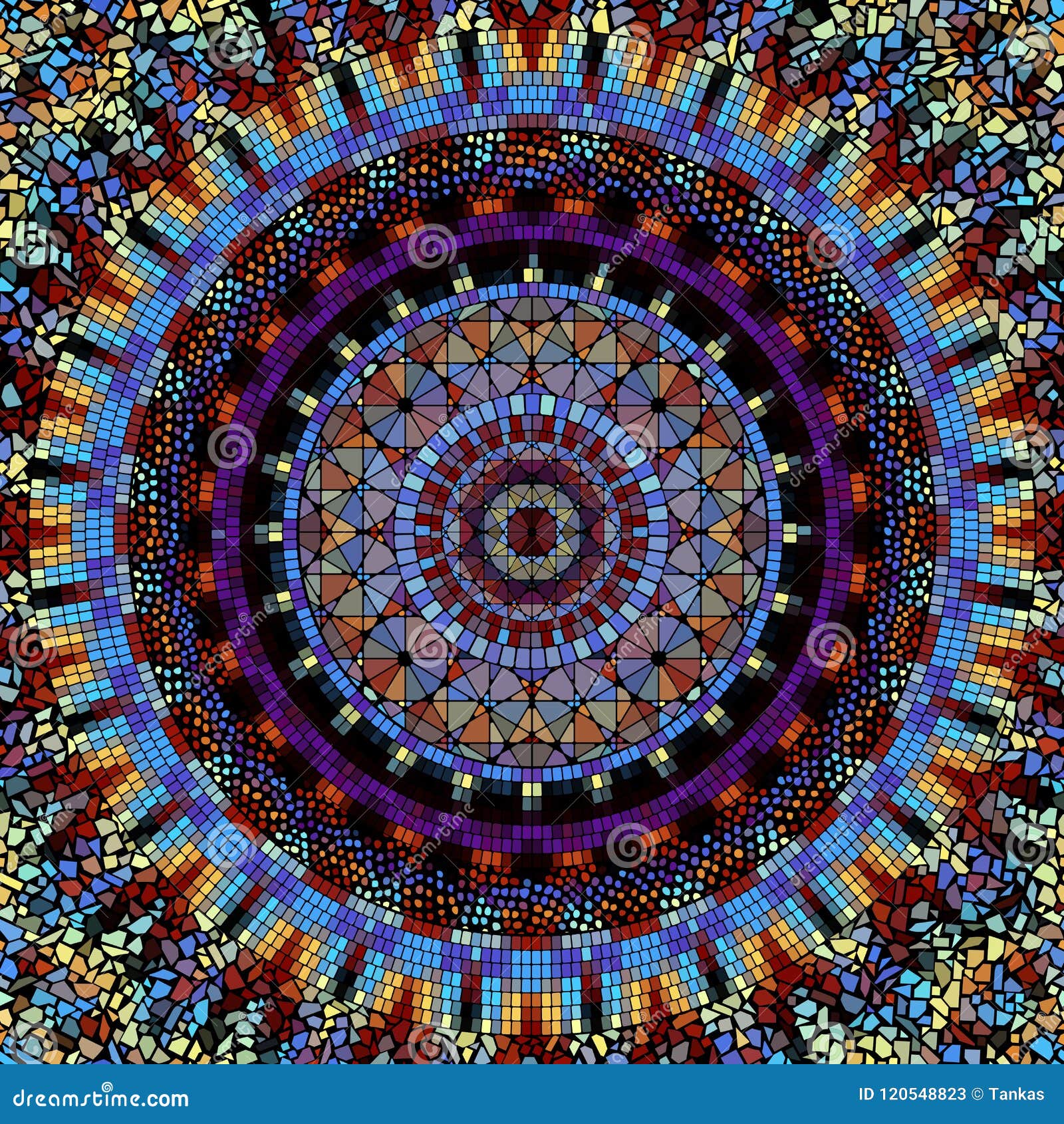 Seamless mosaic pattern stock vector. Illustration of patchwork - 120548823