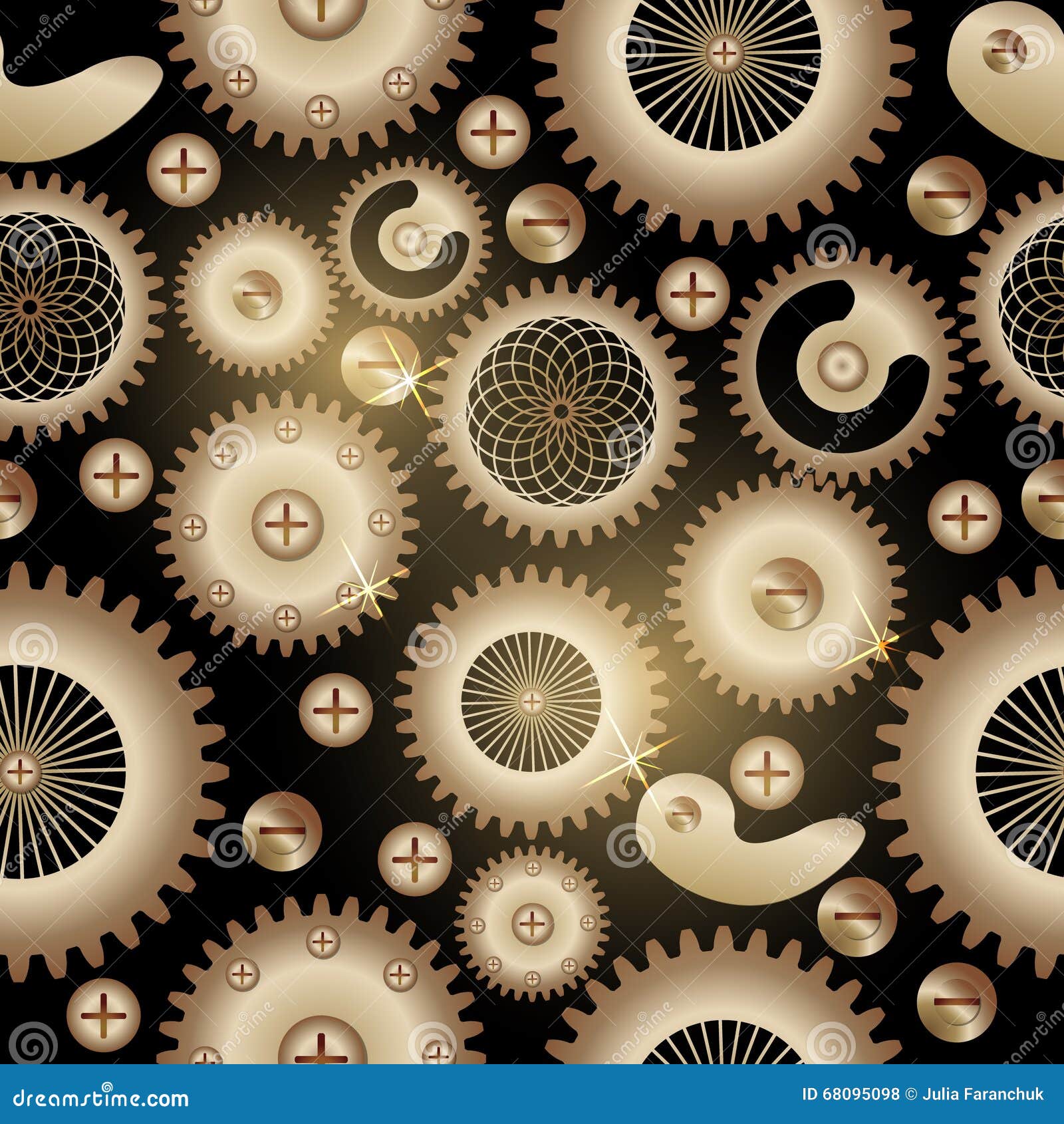 Seamless Background Pattern. the Steampunk Style Stock Illustration ...