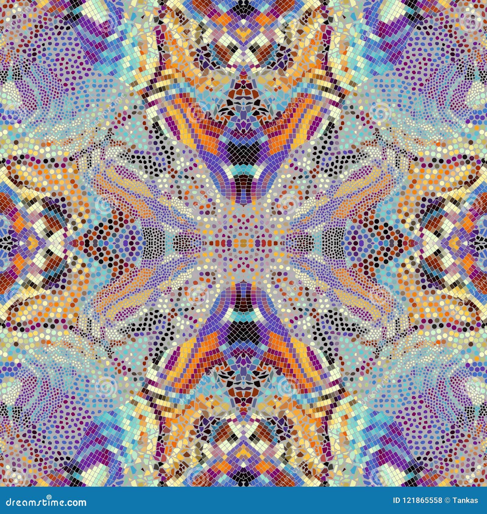 Seamless mosaic pattern stock vector. Illustration of ethnic - 121865558