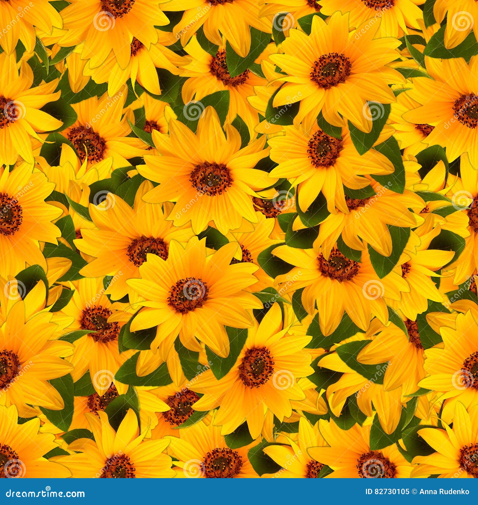 Seamless Background Pattern Texture Made of Sunflower Stock Image ...