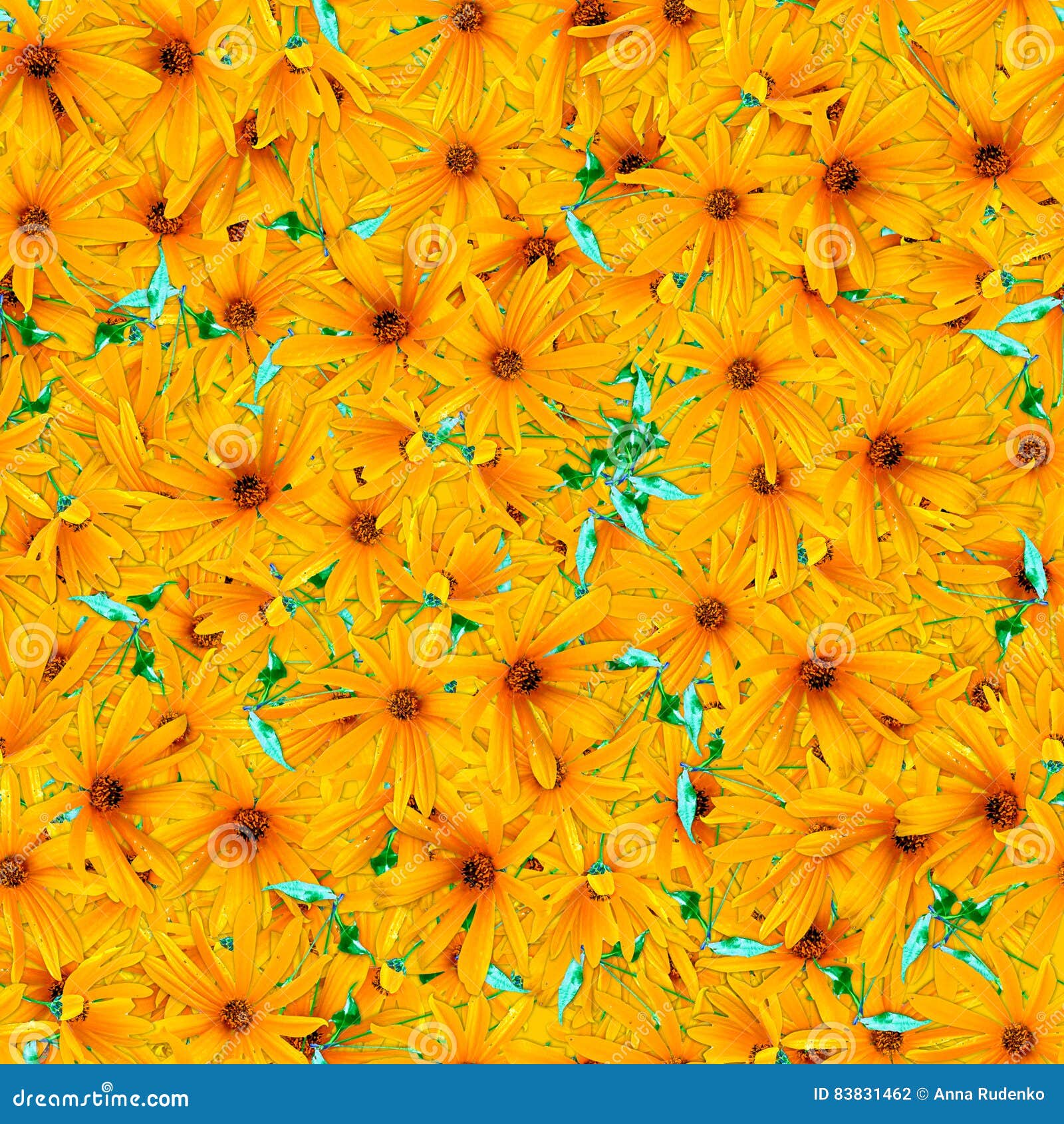 Seamless Background Pattern Texture Made of Sunflower Stock Photo ...