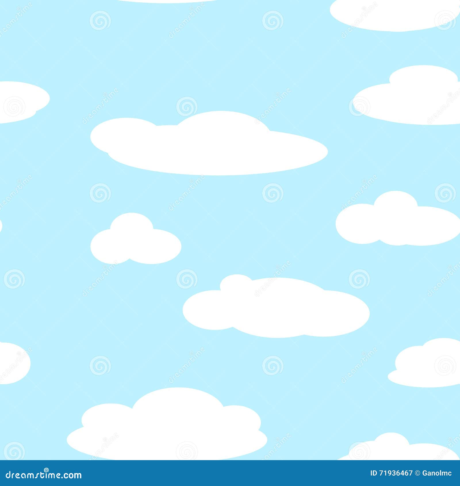 Seamless Background Patterns of Sky with Clouds. Vector Stock Vector ...