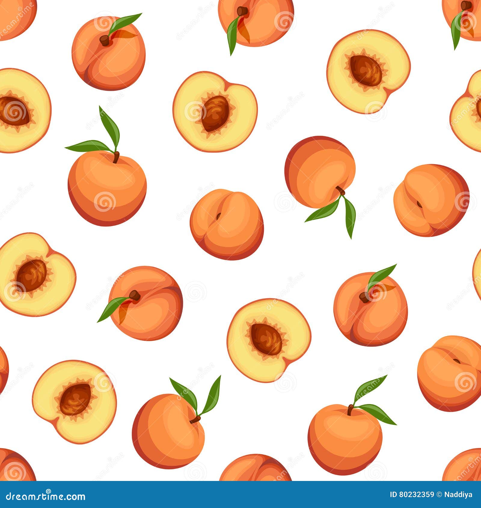 Seamless Background with Peaches. Vector Illustration. Stock Vector ...