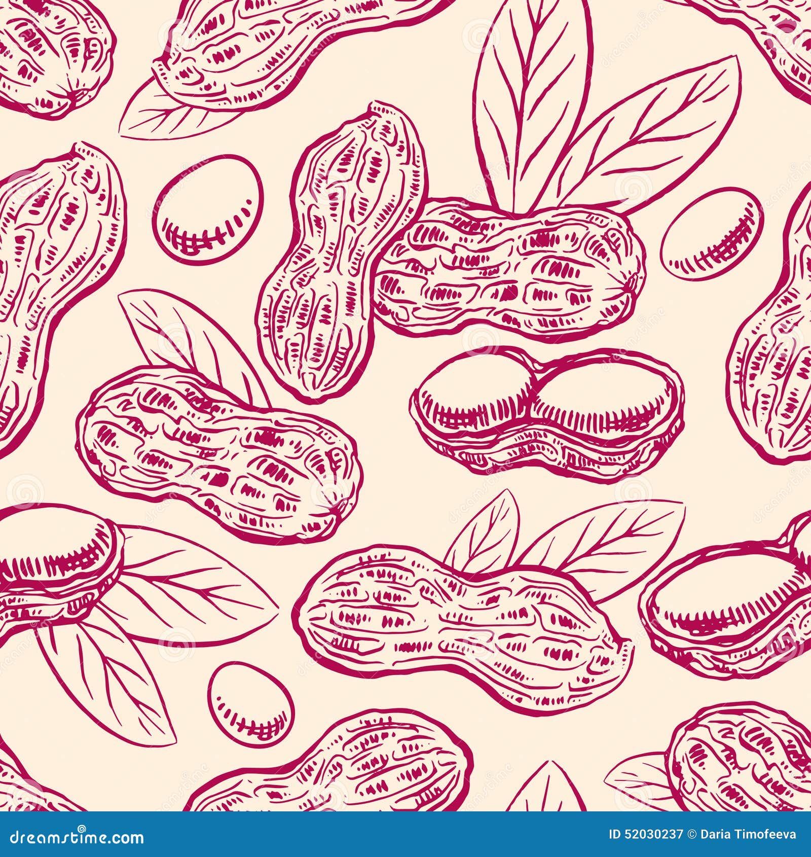 Seamless Background with Peanuts - 2 Stock Vector - Illustration of ...